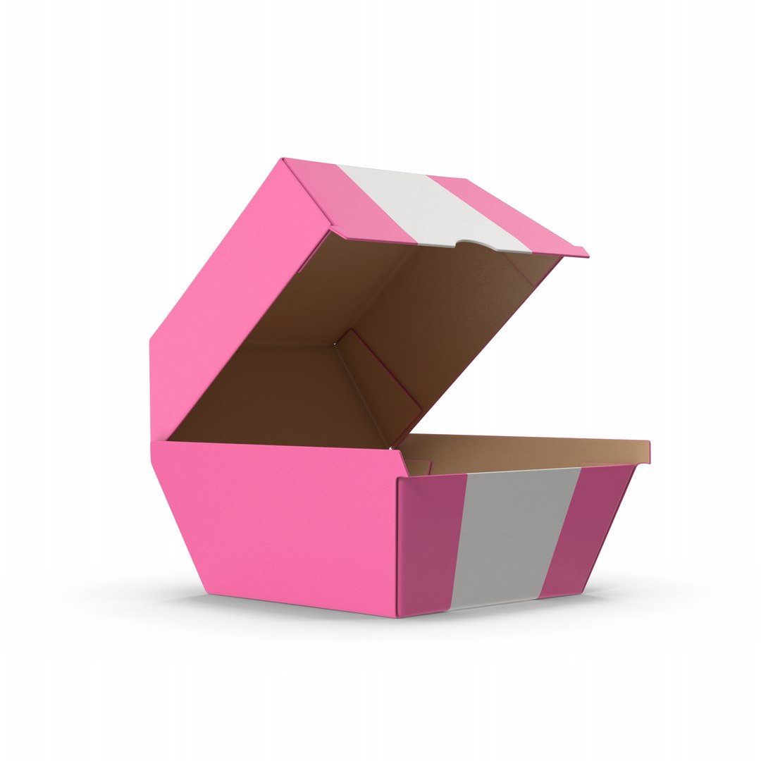 Pink Burger Box 3D Model - TurboSquid 2050724