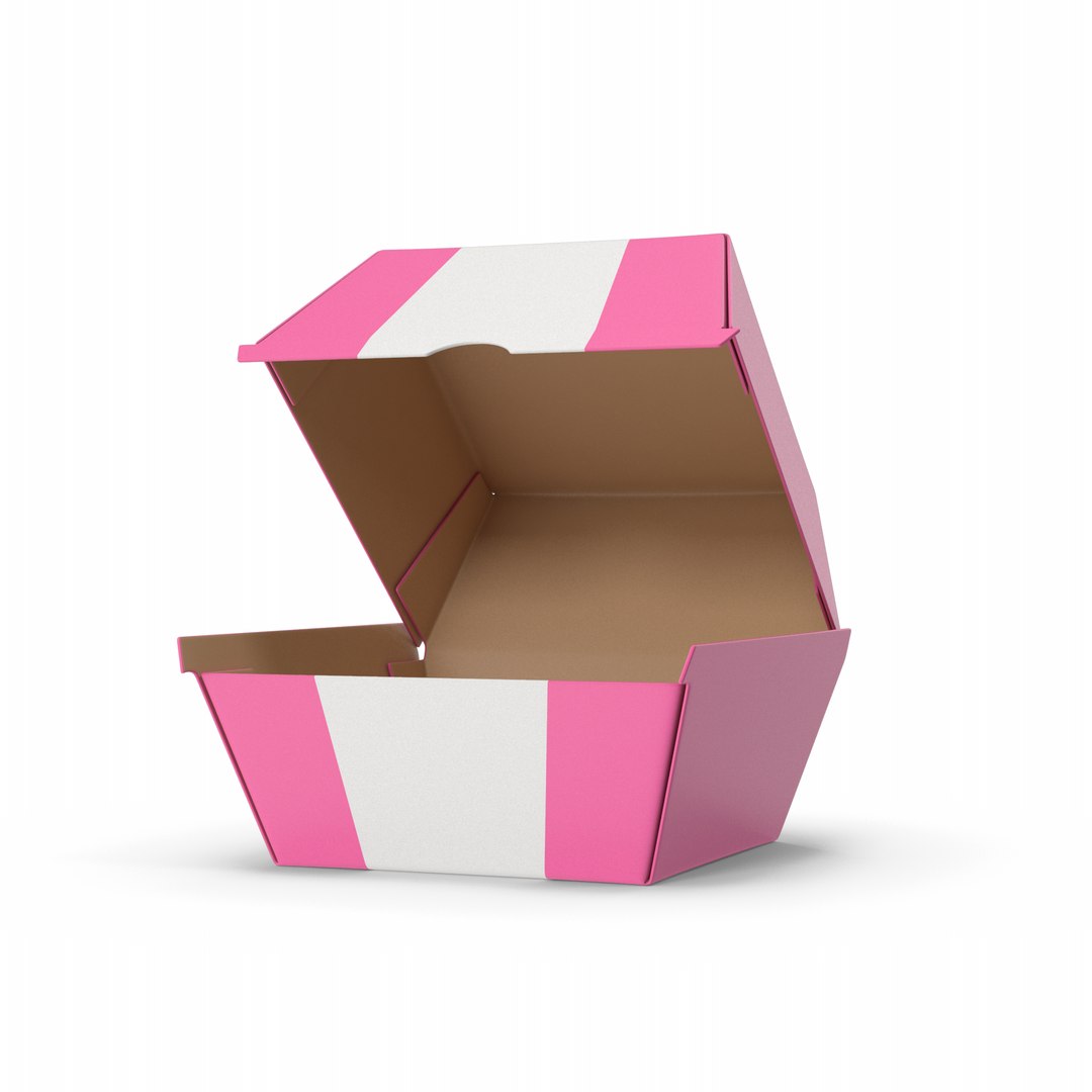 Pink Burger Box 3D Model - TurboSquid 2050724