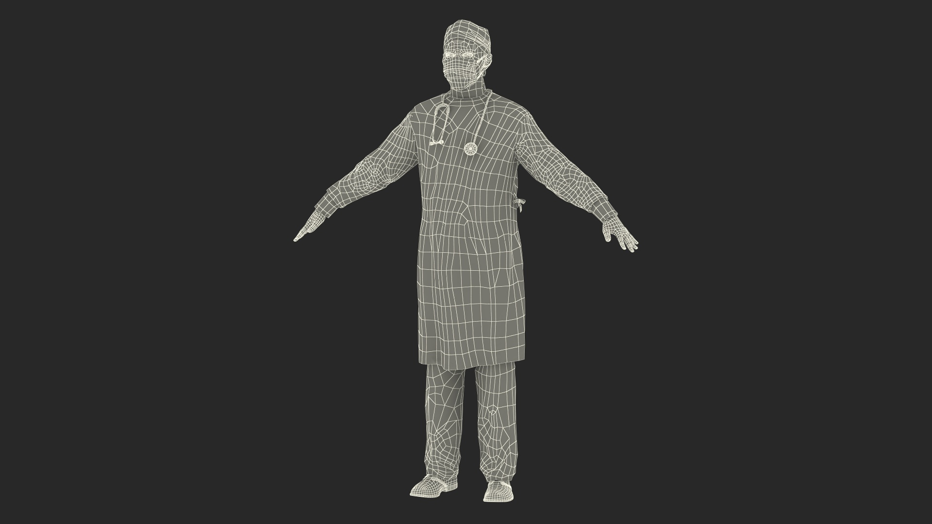 African Black Male Doctor Wearing Face Mask Blood Stained Rigged 3D ...