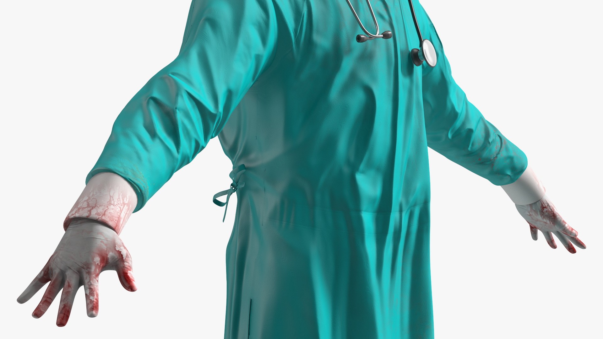 African Black Male Doctor Wearing Face Mask Blood Stained Rigged 3D ...