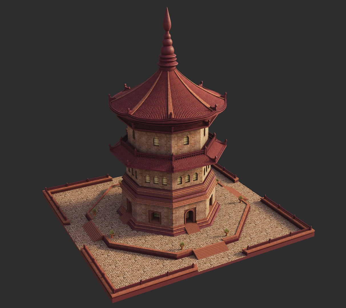 Mini Pagoda Model - TurboSquid 2371722