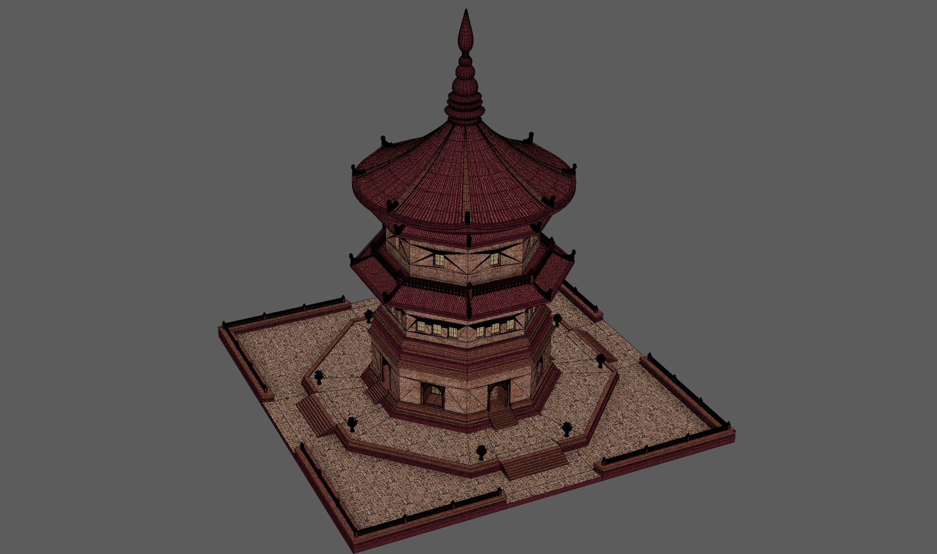 Mini Pagoda Model - TurboSquid 2371722