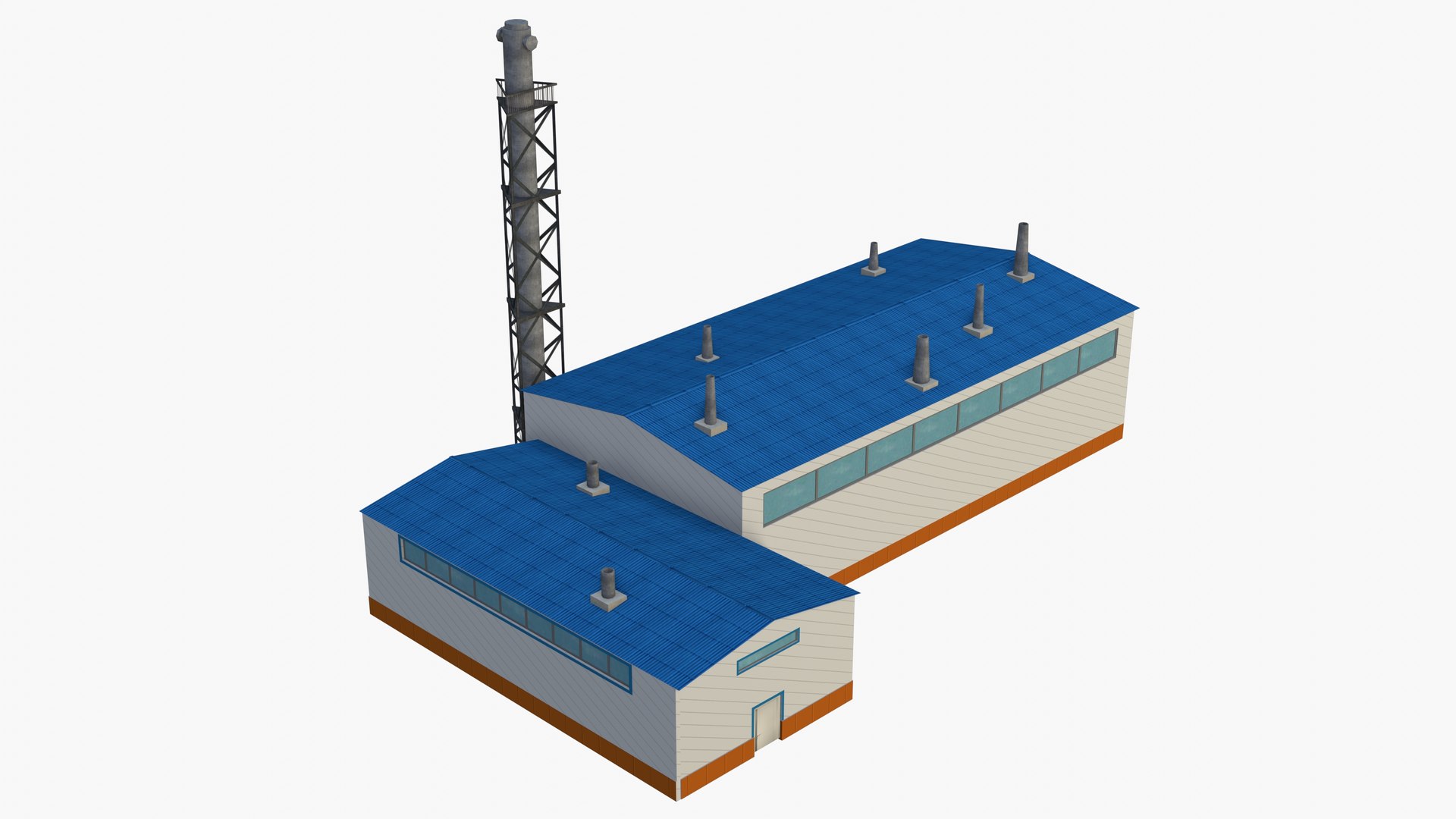 Industrial Building Plant Factory 3 3D Model - TurboSquid 1998028