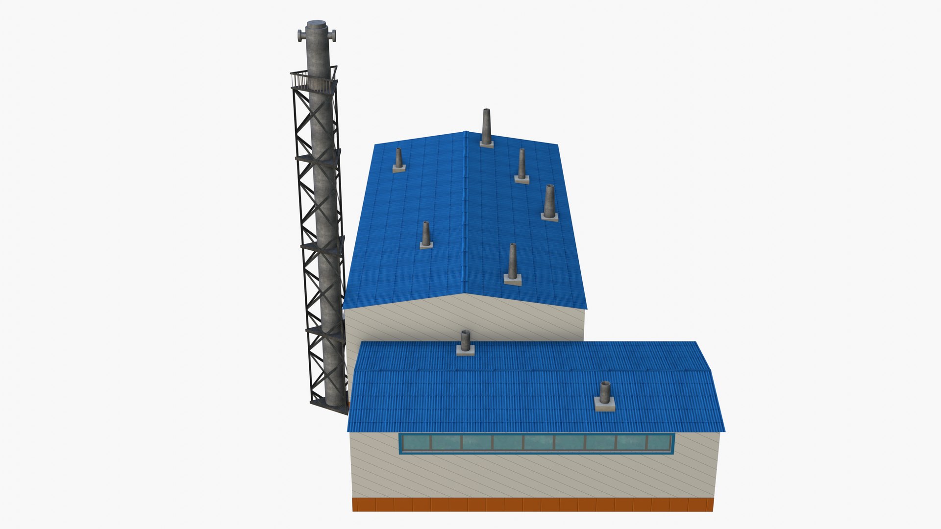 Industrial Building Plant Factory 3 3D Model - TurboSquid 1998028