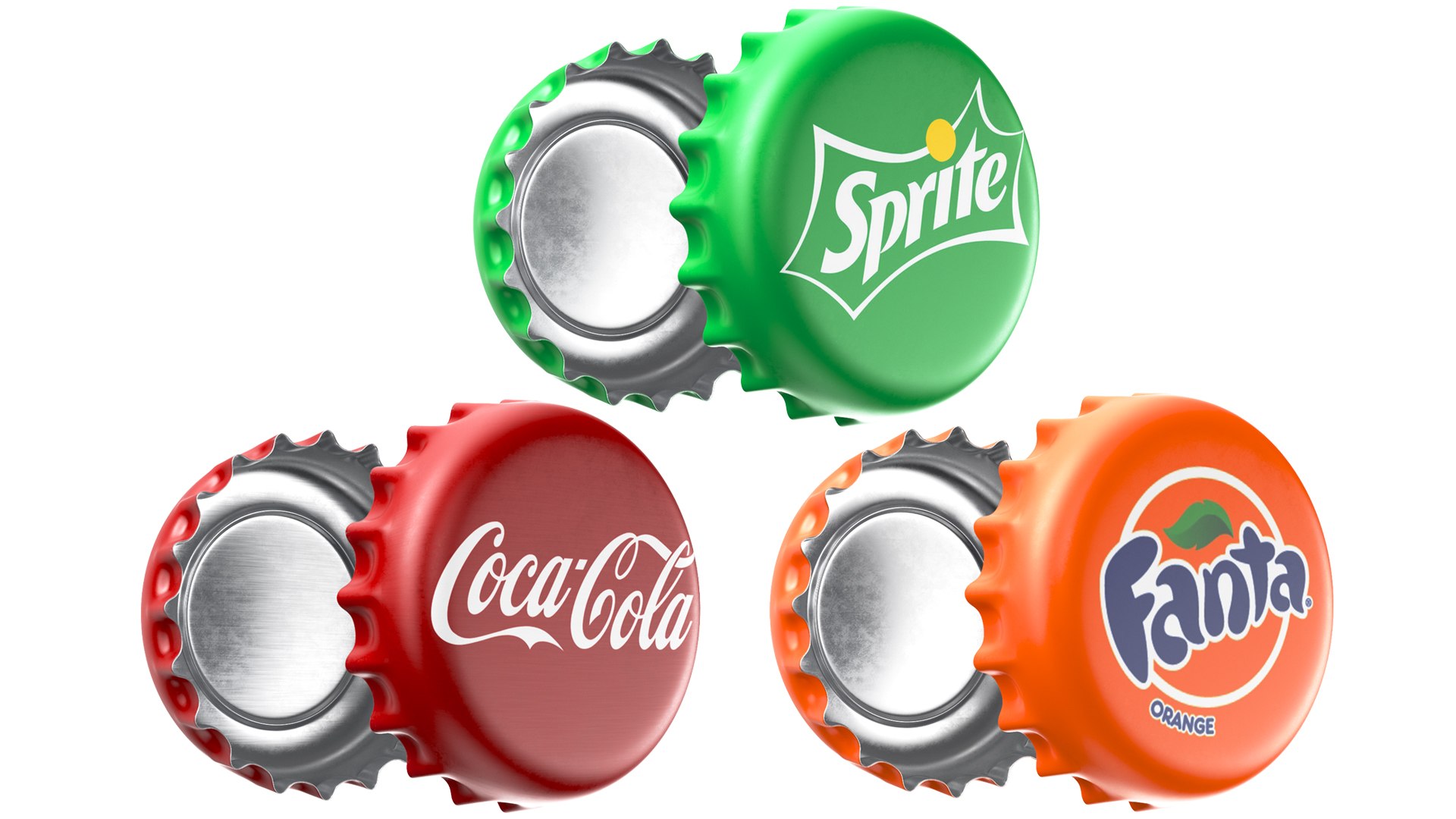 Three Caps Soda Bottles 3D Model - TurboSquid 1996053