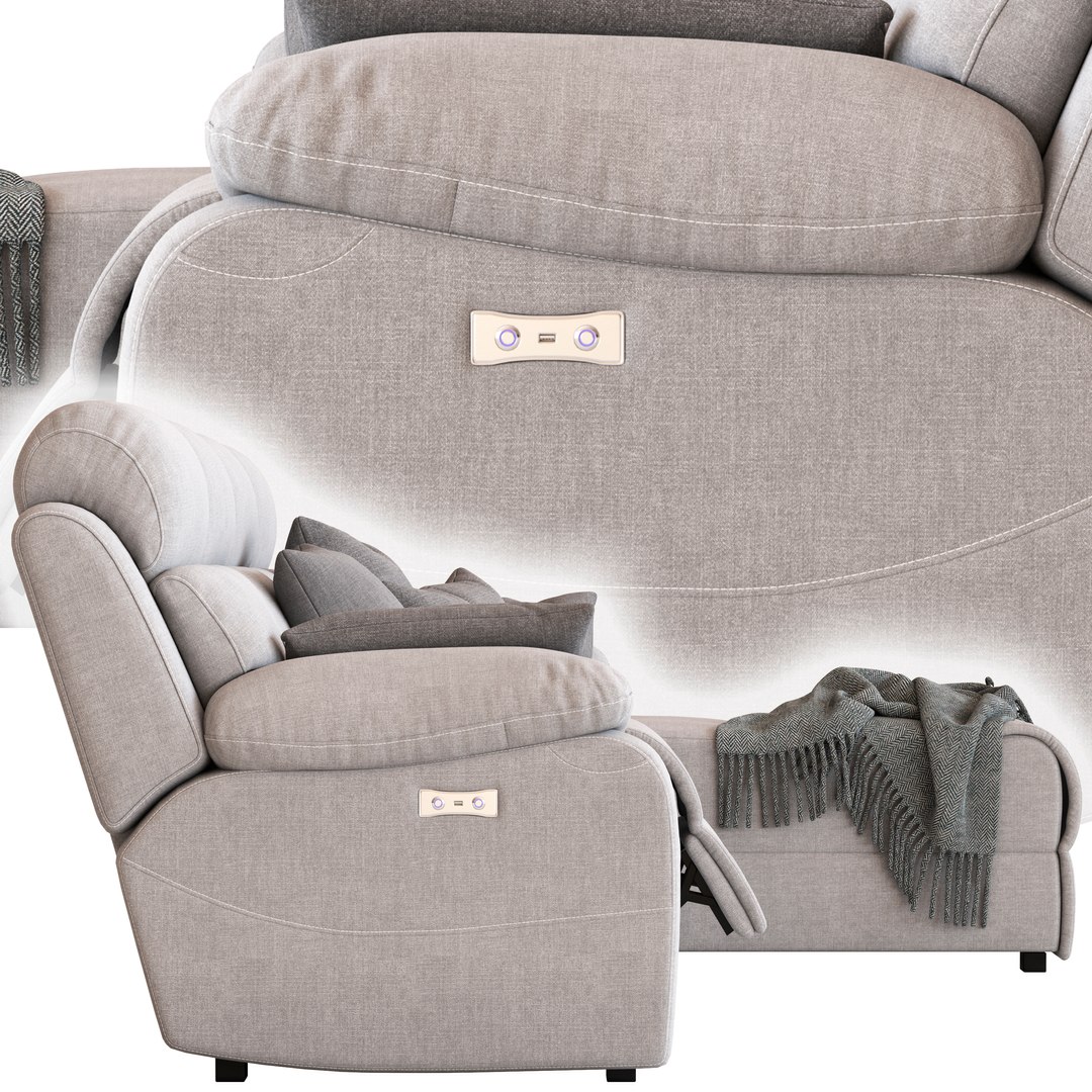 3D 4-Seater Modular Sofa with Chaise and Foot lift model - TurboSquid ...