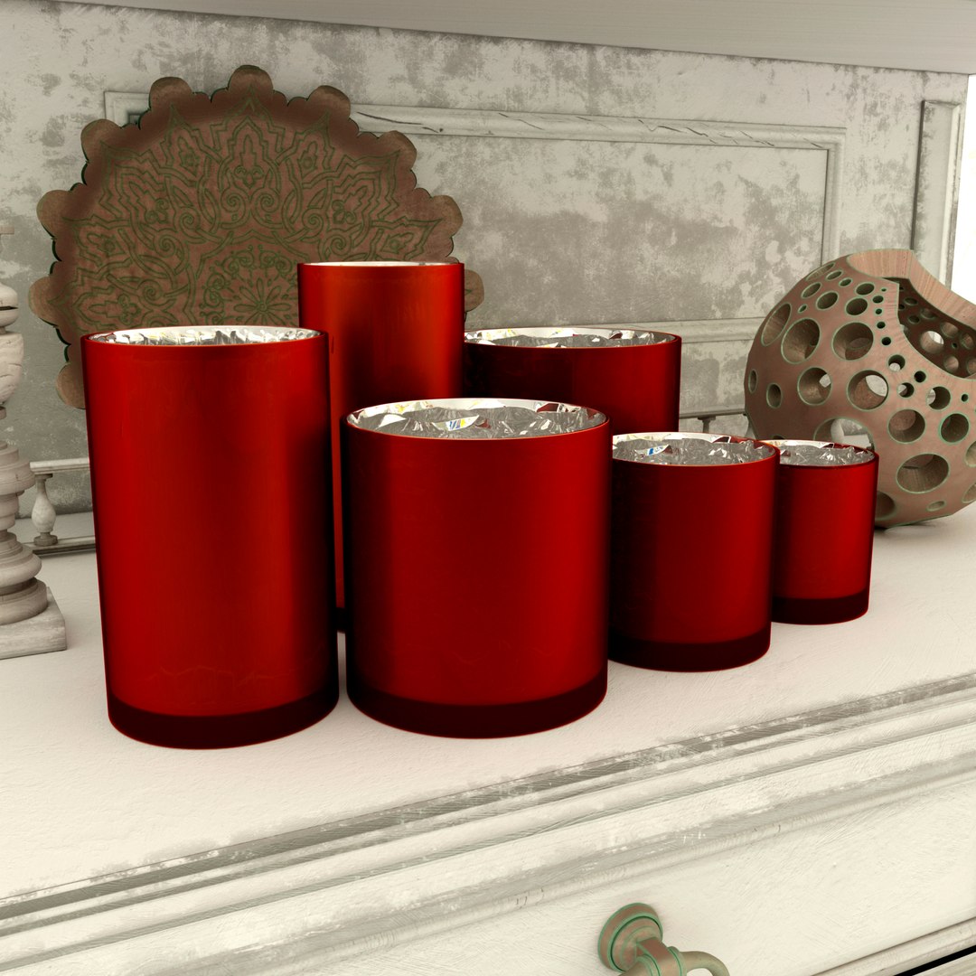Free Vases Red Glass 3D Model - TurboSquid 1397033