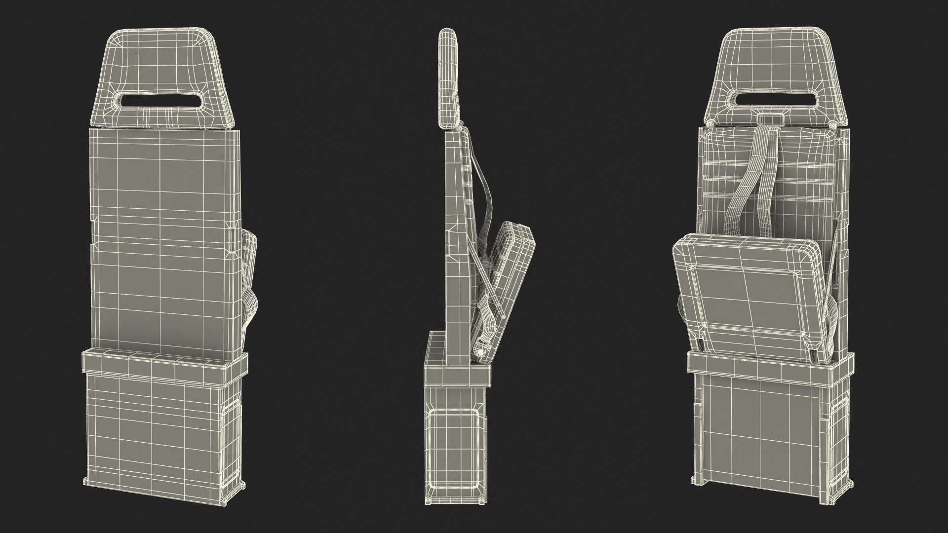 3D Aircraft Crew Chair With Folded Seat - TurboSquid 2324140