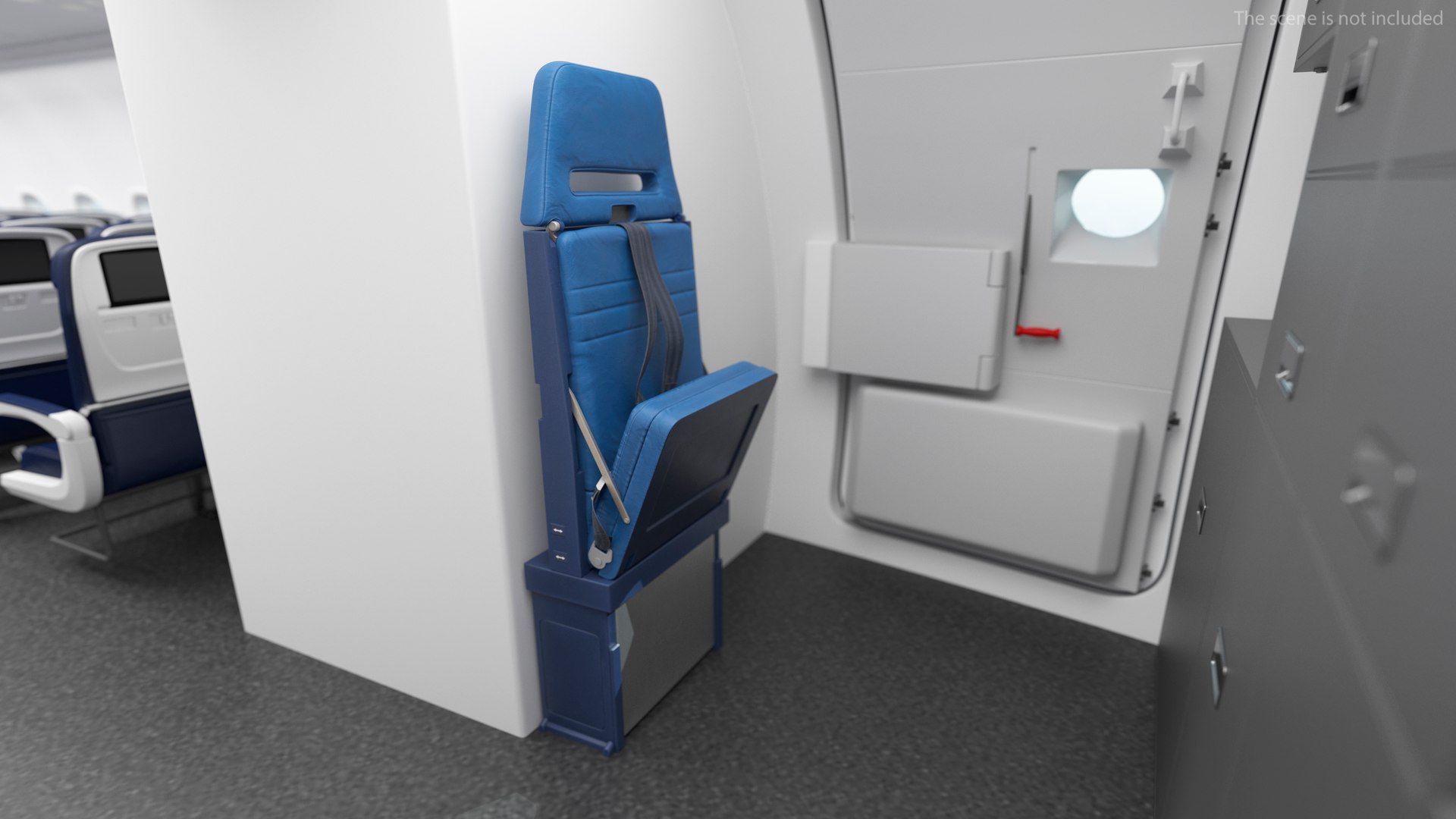 3D Aircraft Crew Chair With Folded Seat - TurboSquid 2324140