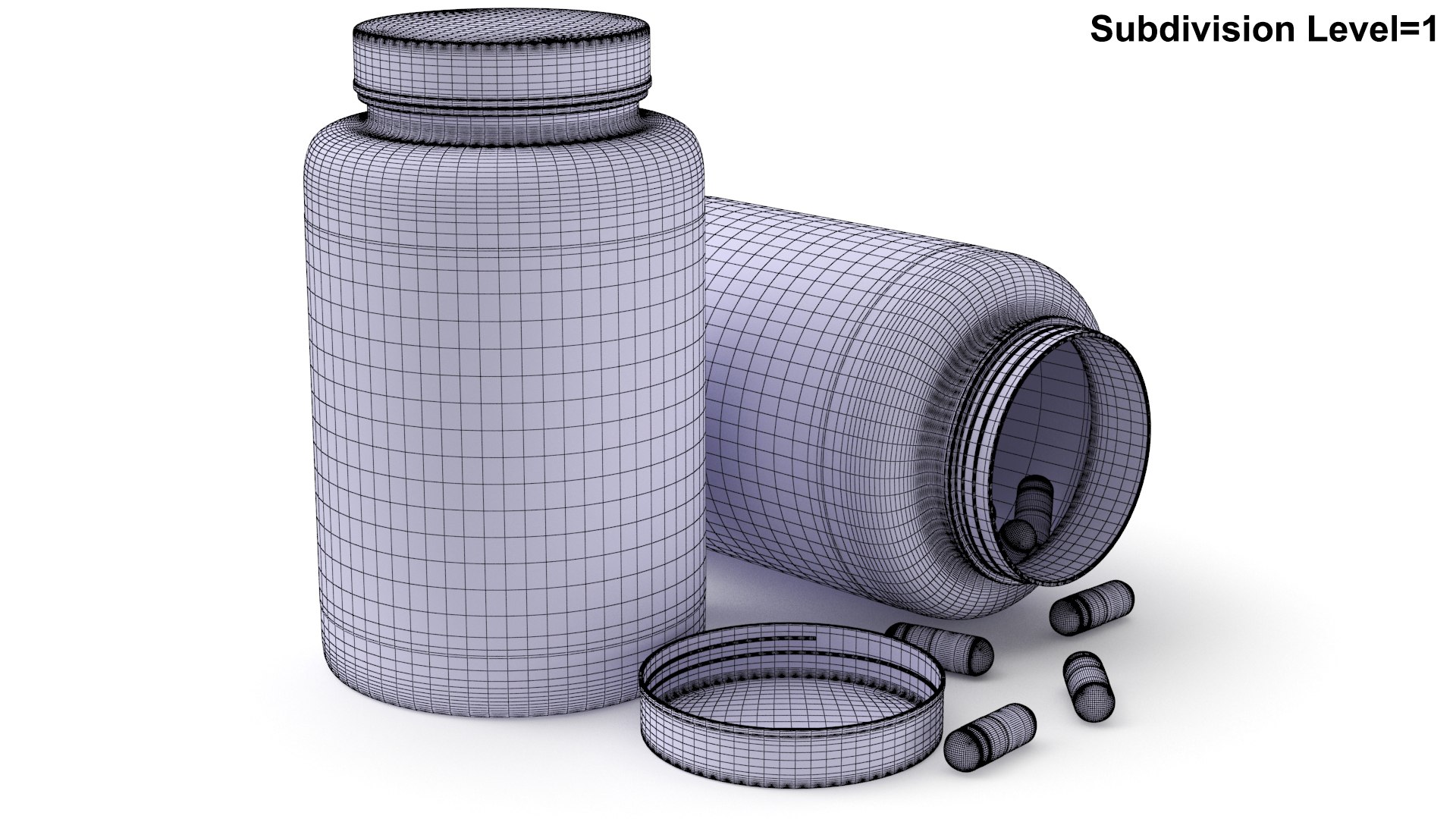 3D Multi Vitamin Pills Bottle Set - TurboSquid 2167371