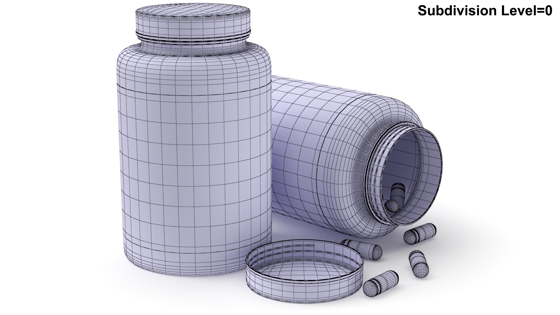 3D Multi Vitamin Pills Bottle Set - TurboSquid 2167371