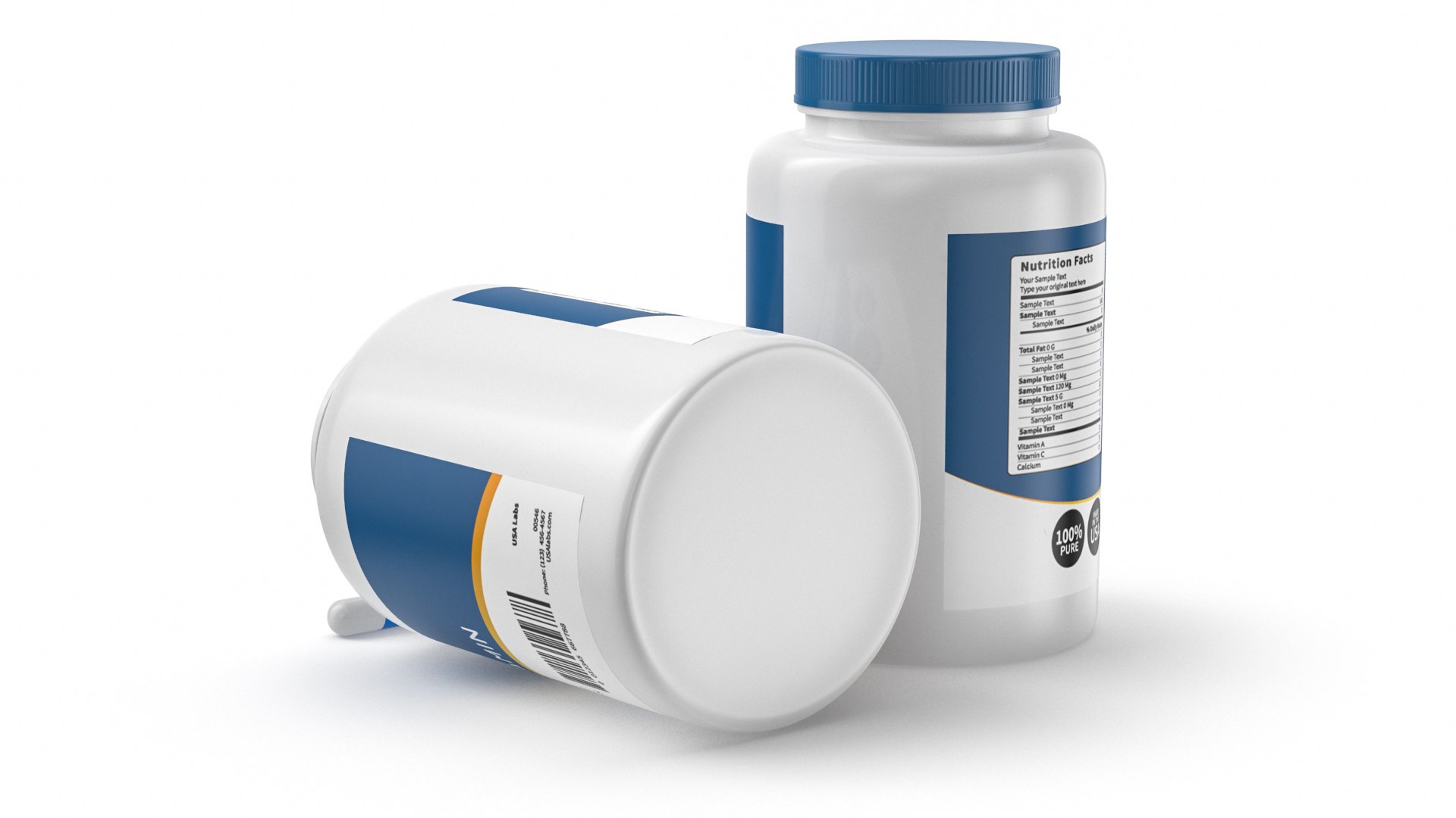 3D Multi Vitamin Pills Bottle Set - TurboSquid 2167371