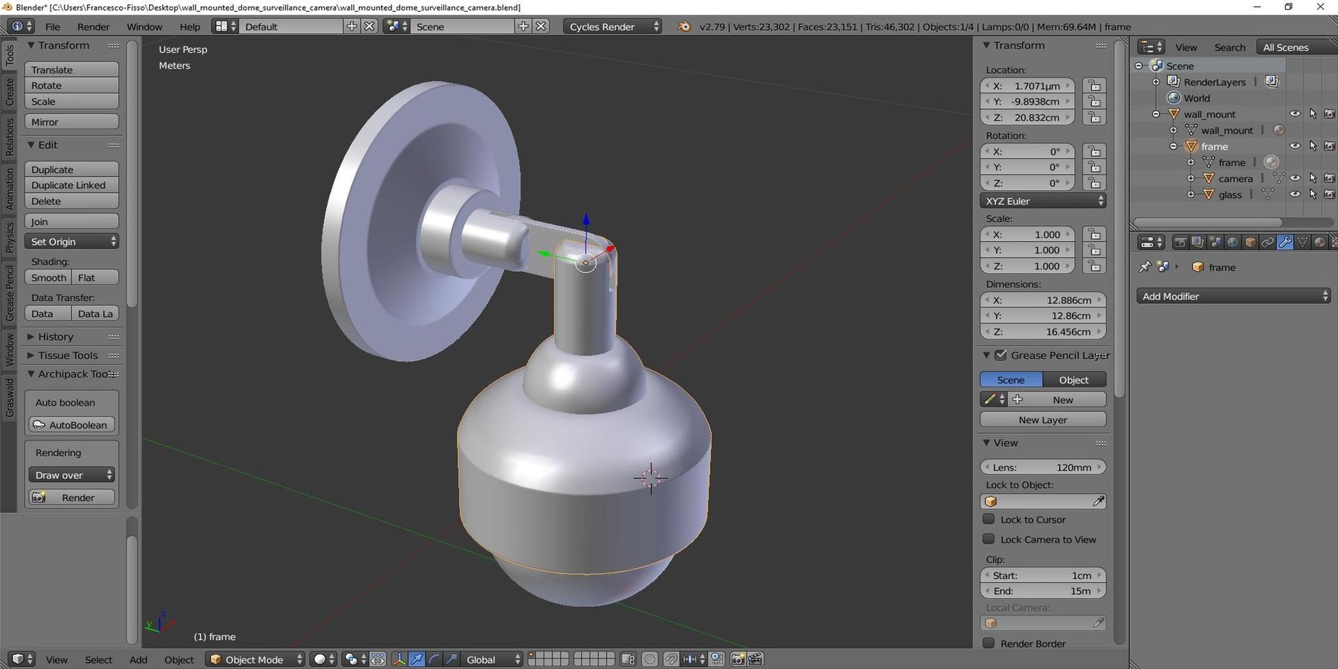 Wall Mounted Dome Surveillance 3D Model - TurboSquid 1417839