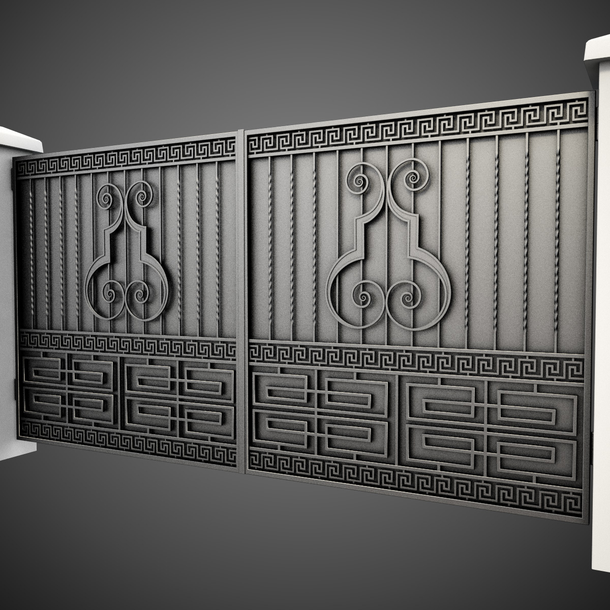 wrought iron gate 3d model