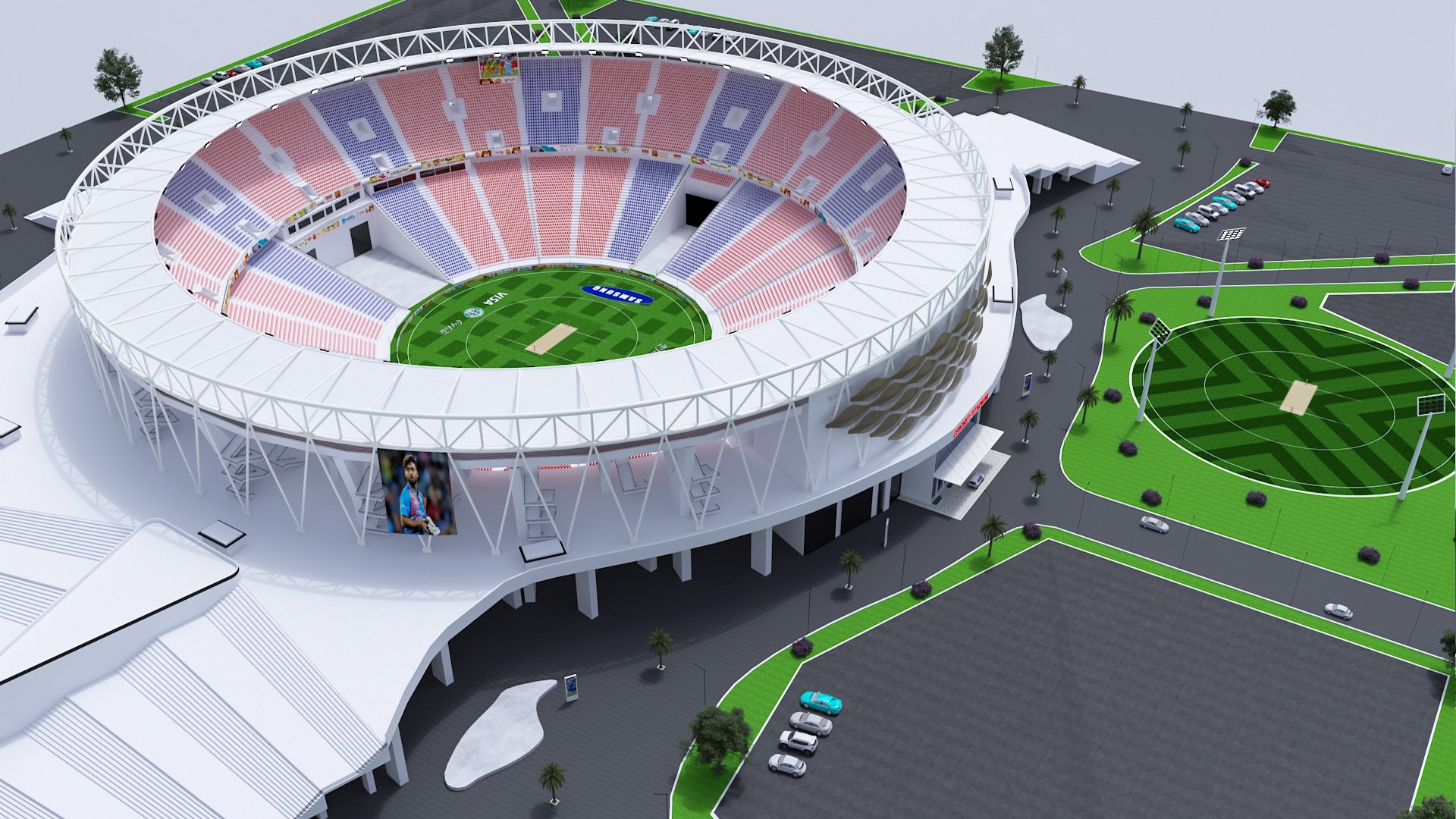 3D Narendra Modi Cricket Stadium Low-poly 3D Model - TurboSquid 1867643