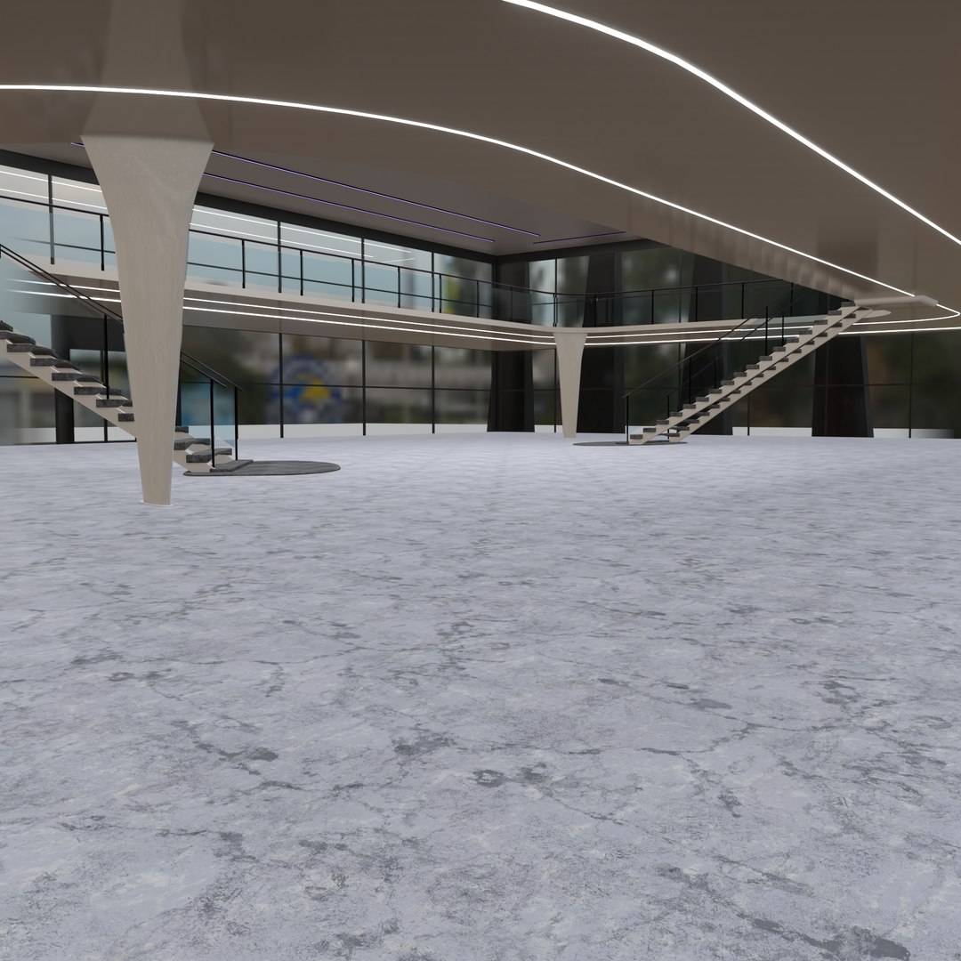 3D Sci-Fi Futuristic Exhibition Hall Trading Hall - TurboSquid 2044383