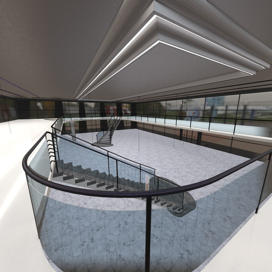 3D Sci-Fi Futuristic Exhibition Hall Trading Hall - TurboSquid 2044383