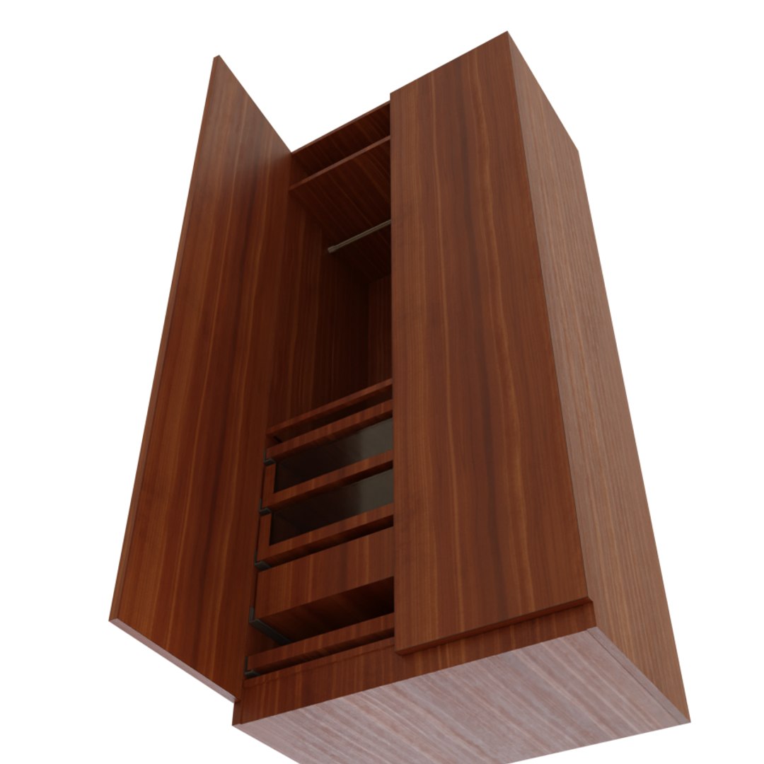 3D Simple Wardrobe Model - TurboSquid 1549854