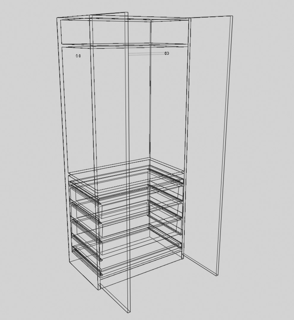 3D Simple Wardrobe Model - TurboSquid 1549854