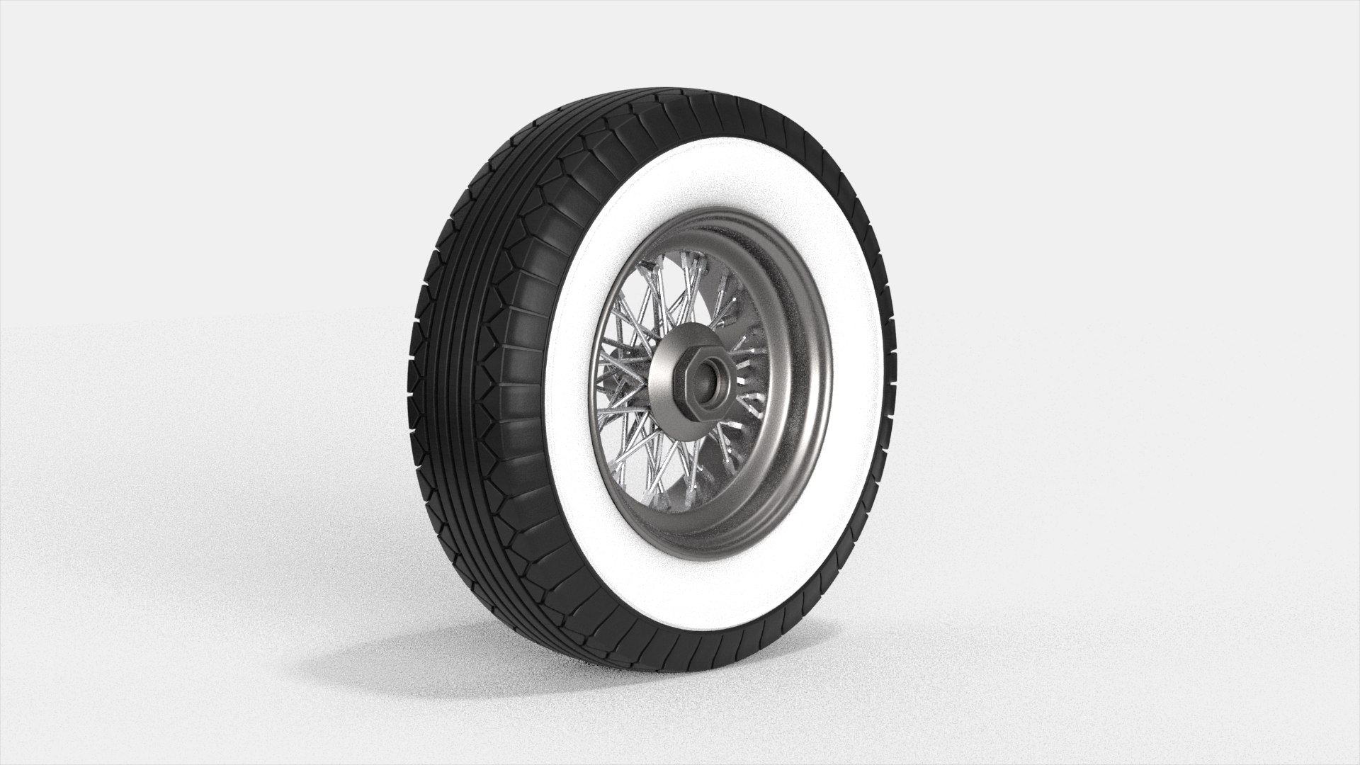 Classic Car Wheel With Rim And Tire - High-Quality 3D Model 3D ...