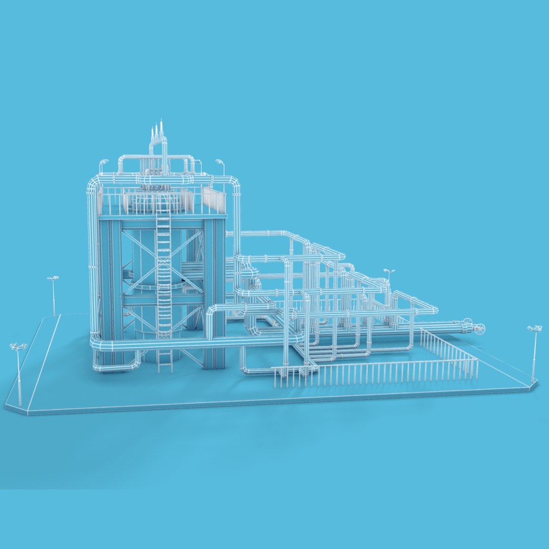 3D Oil Refinery Model - TurboSquid 1182175