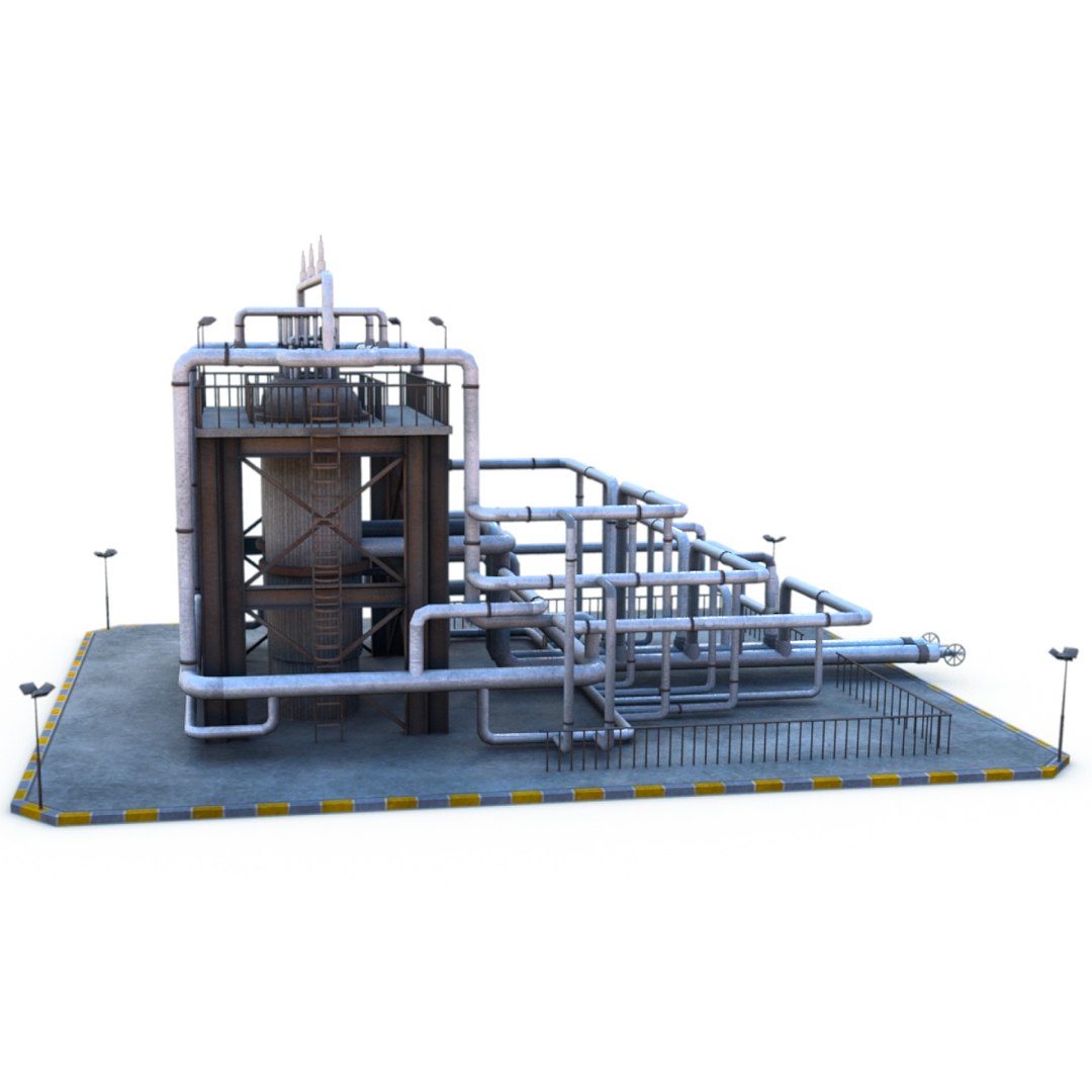 3D Oil Refinery Model - TurboSquid 1182175