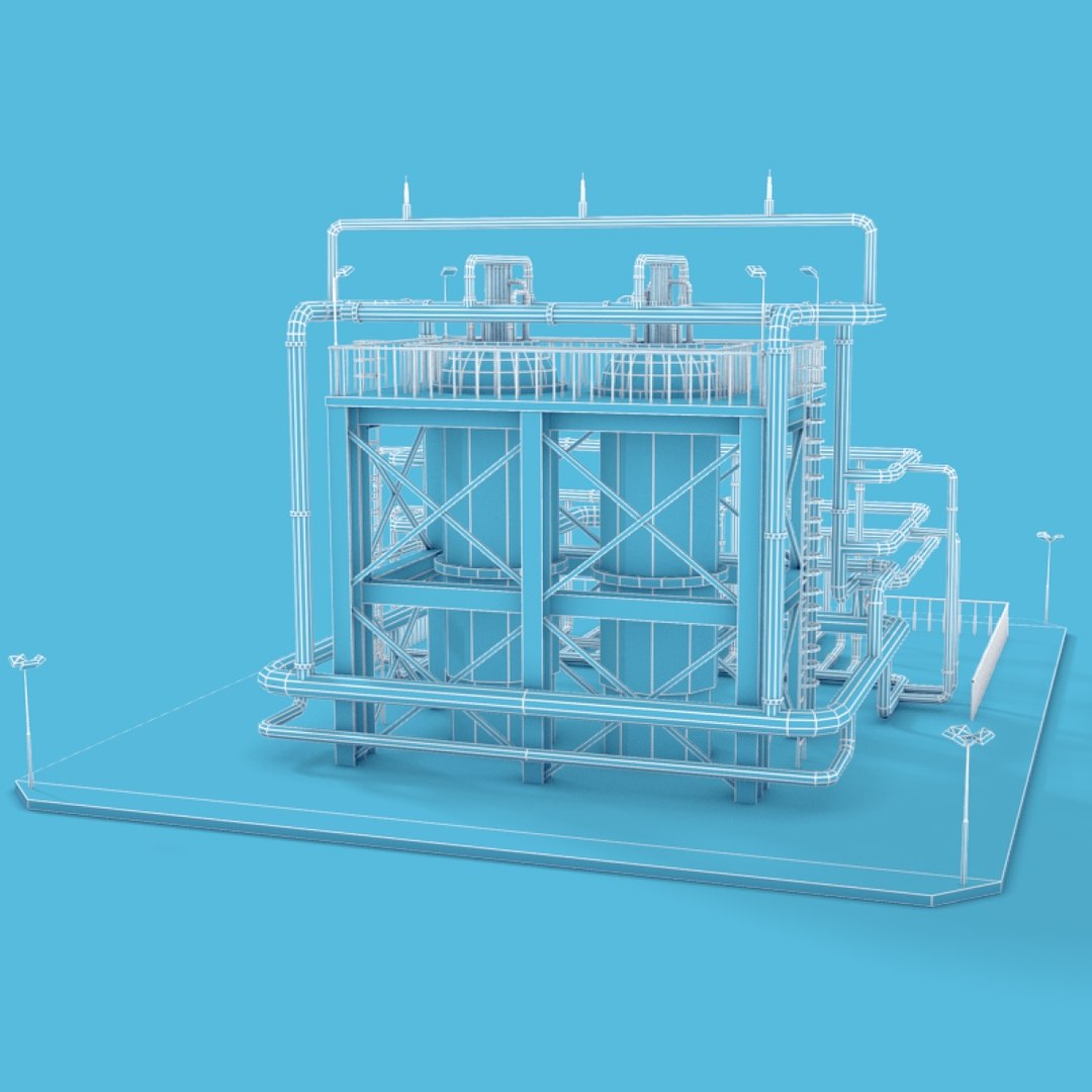 3D Oil Refinery Model - TurboSquid 1182175