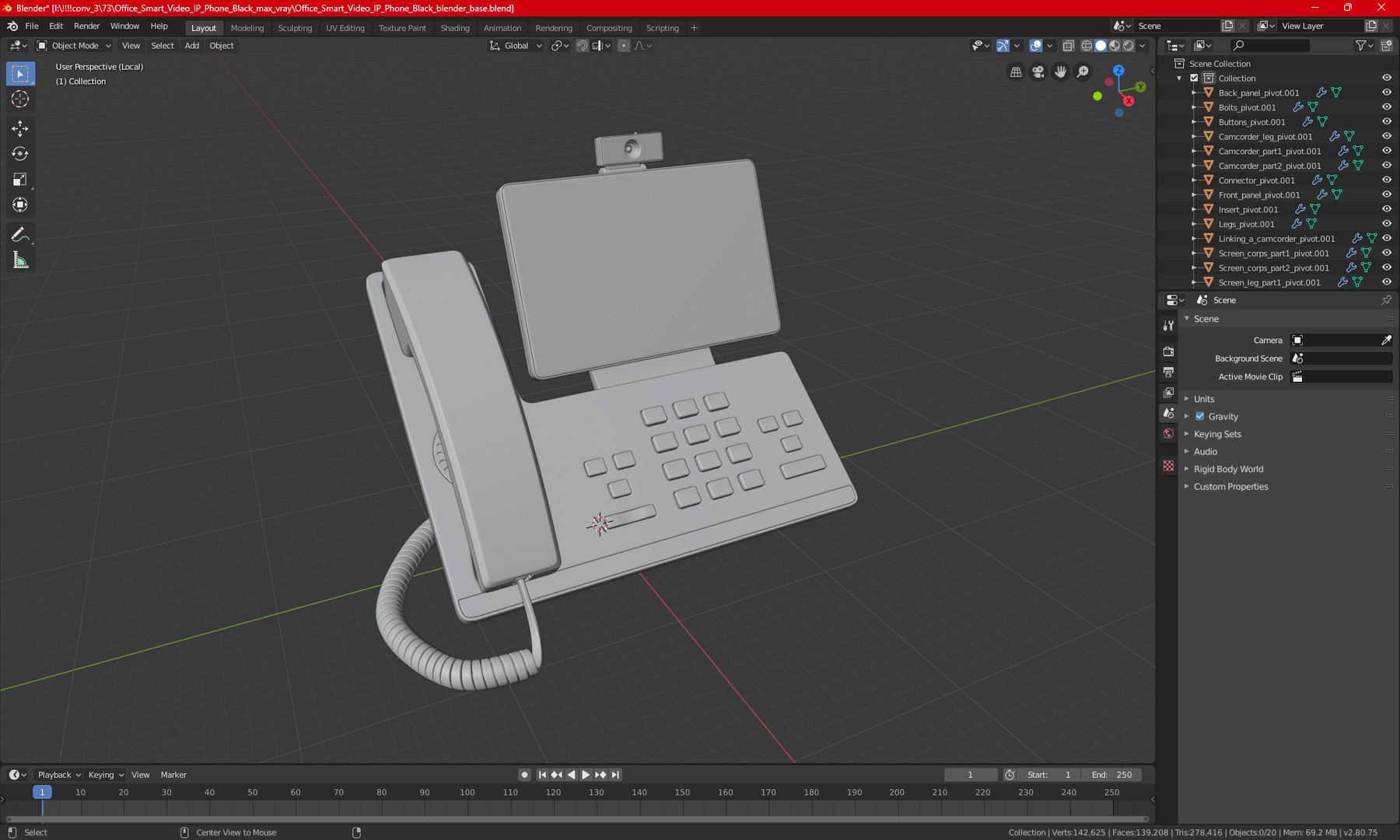 3D Smart Video IP Phone Matrix Blue Model - TurboSquid 2269743