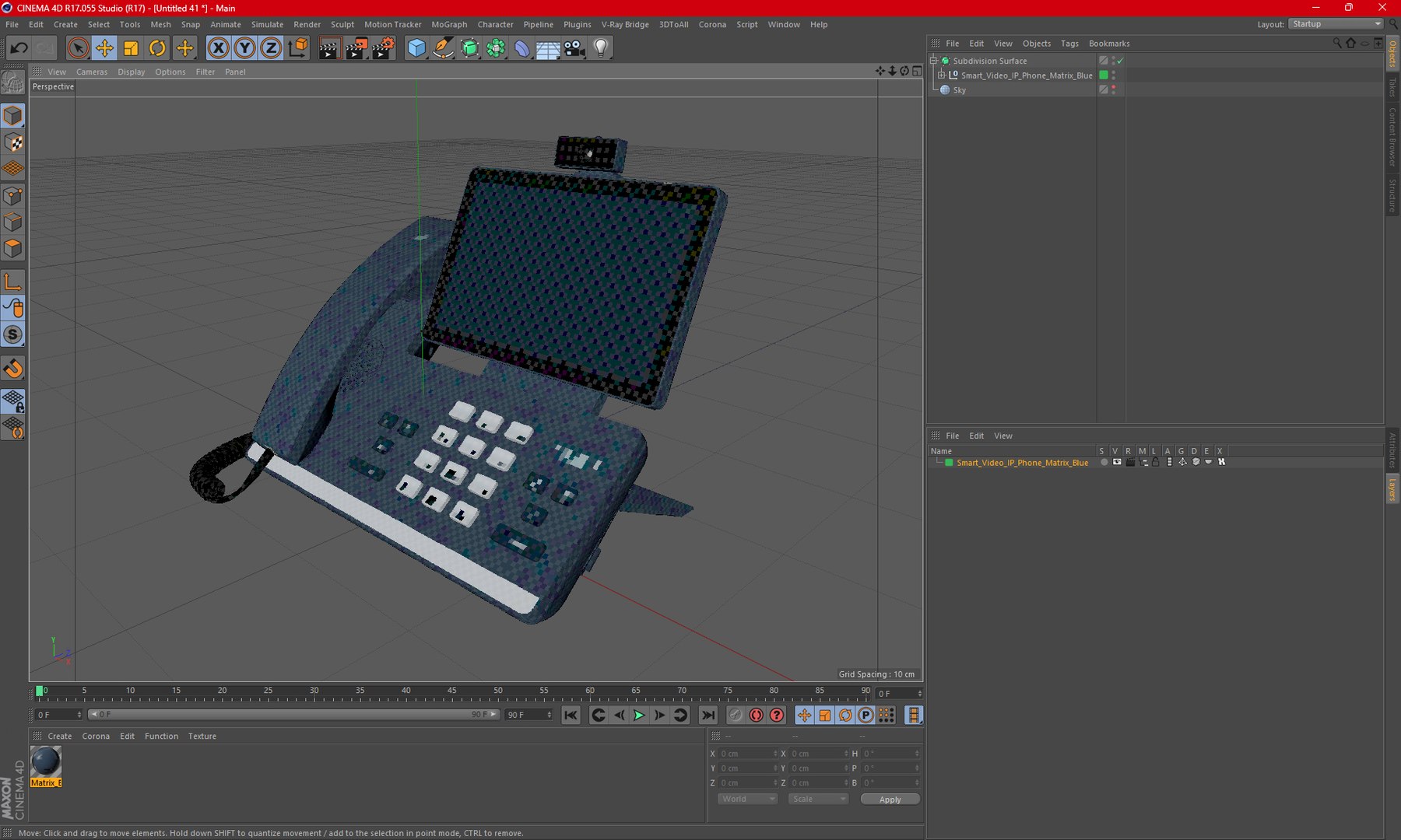 3D Smart Video IP Phone Matrix Blue Model - TurboSquid 2269743