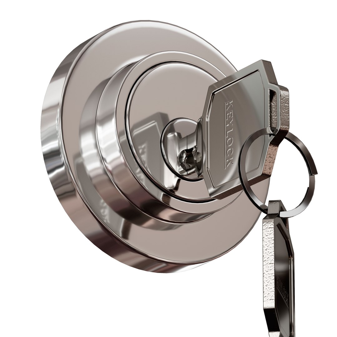 Chrome Plated Metal Door Handles Lock And Key 3D Model - TurboSquid 2003612