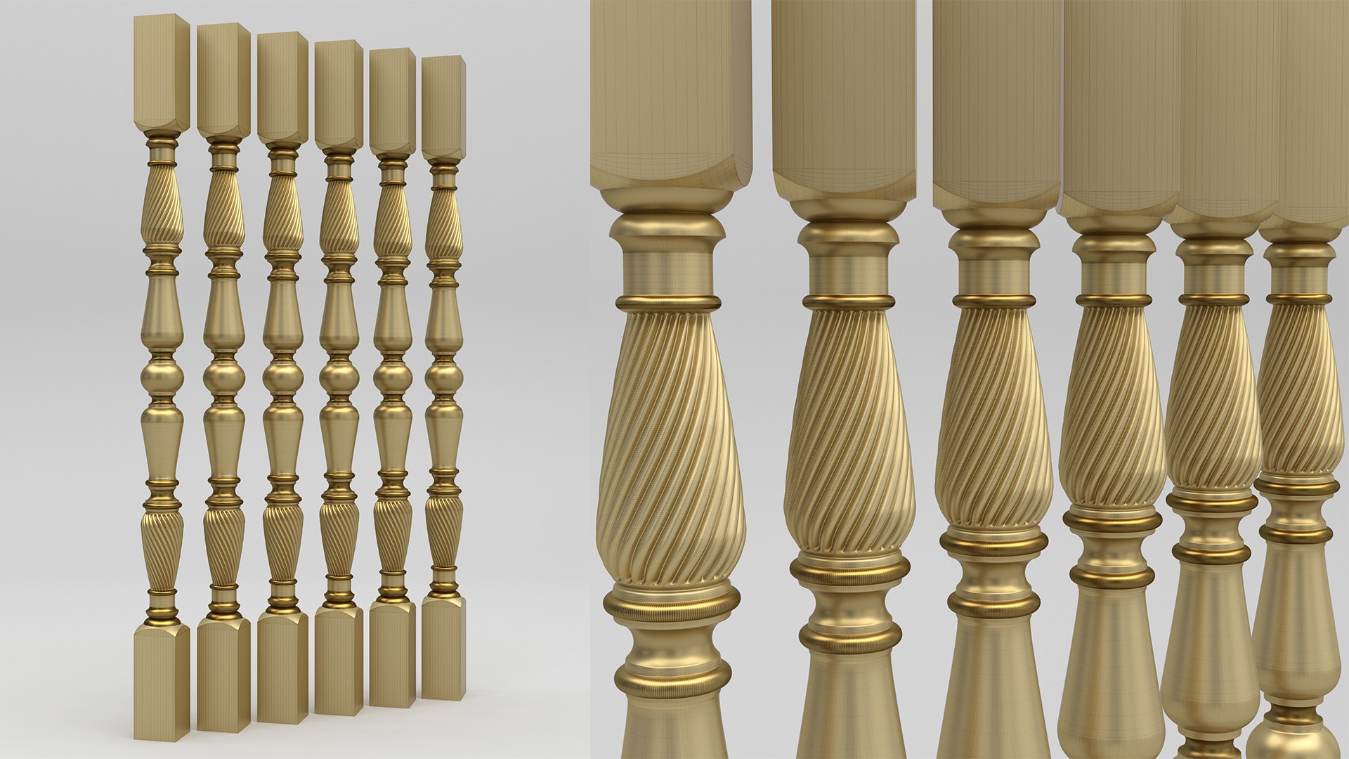 3D Model Carved Balusters - TurboSquid 2281888