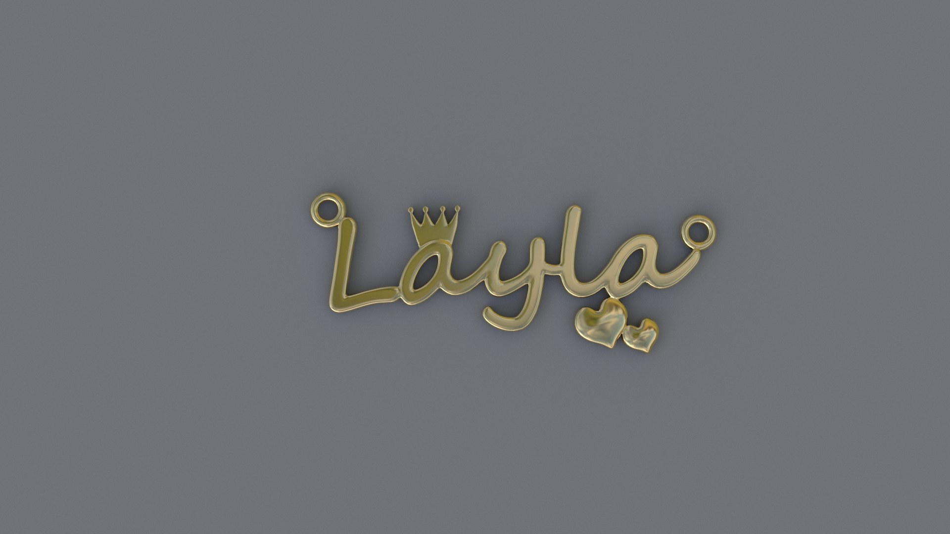 Jewelry Necklace Pendant Layla 3D Print Model - TurboSquid 2329275