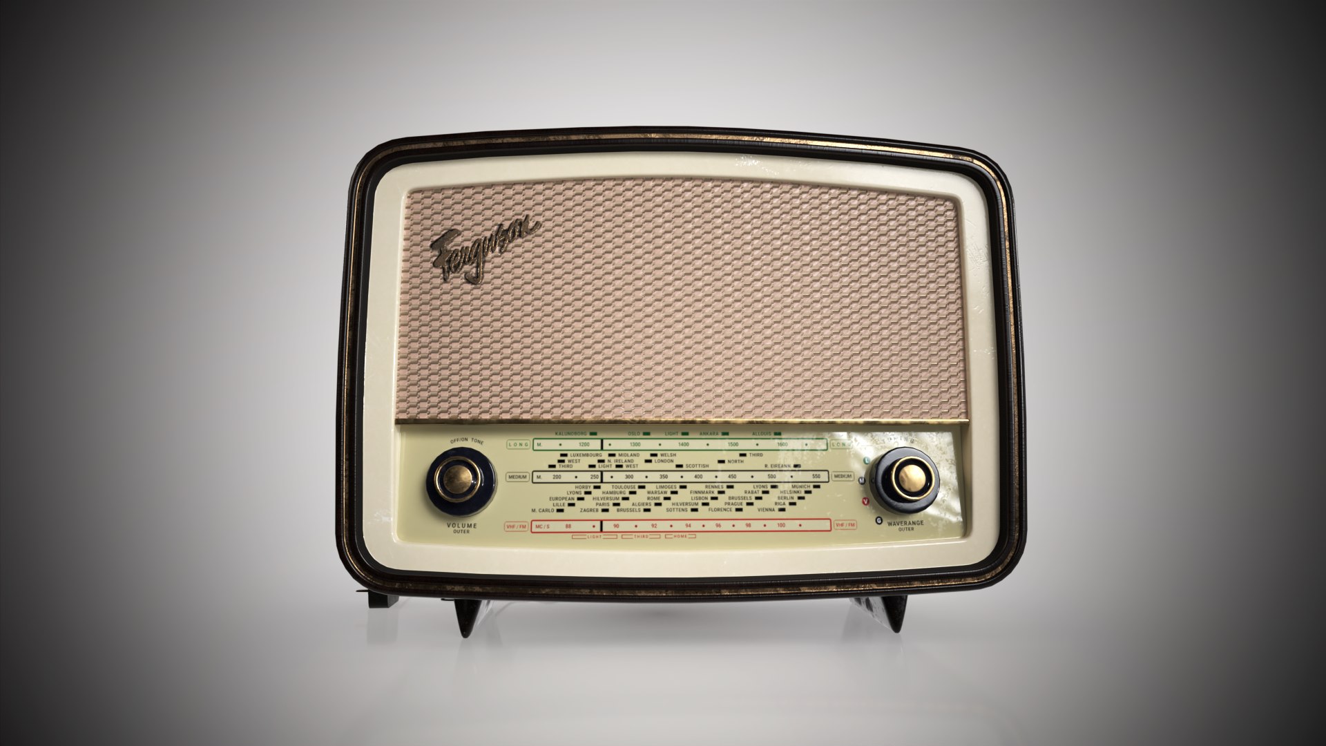 Vintage Radio Ferguson 1950s Firefly Low-poly 3D - TurboSquid 2337875
