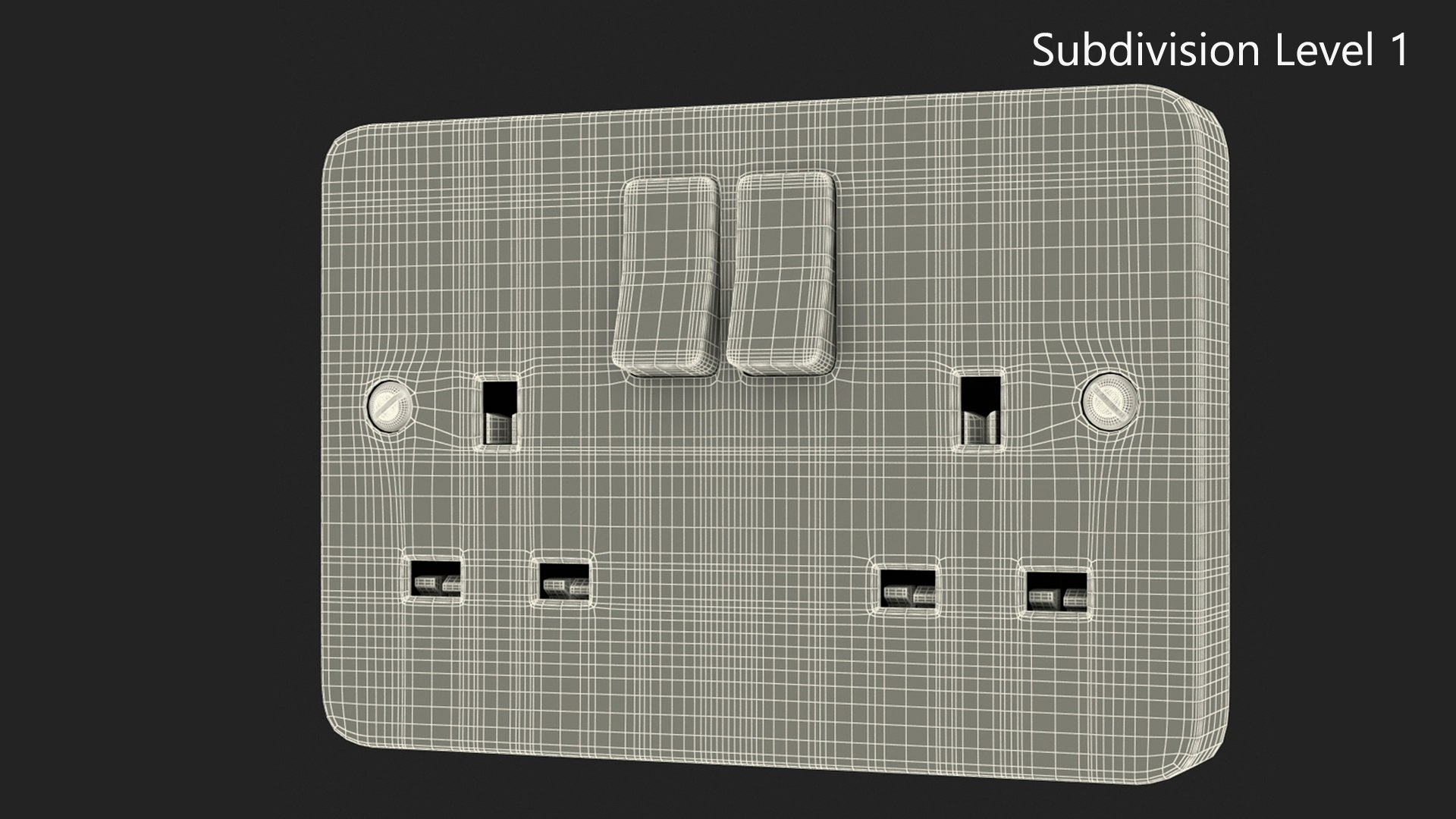 UK Double Socket Switch 3D Model - TurboSquid 2250492