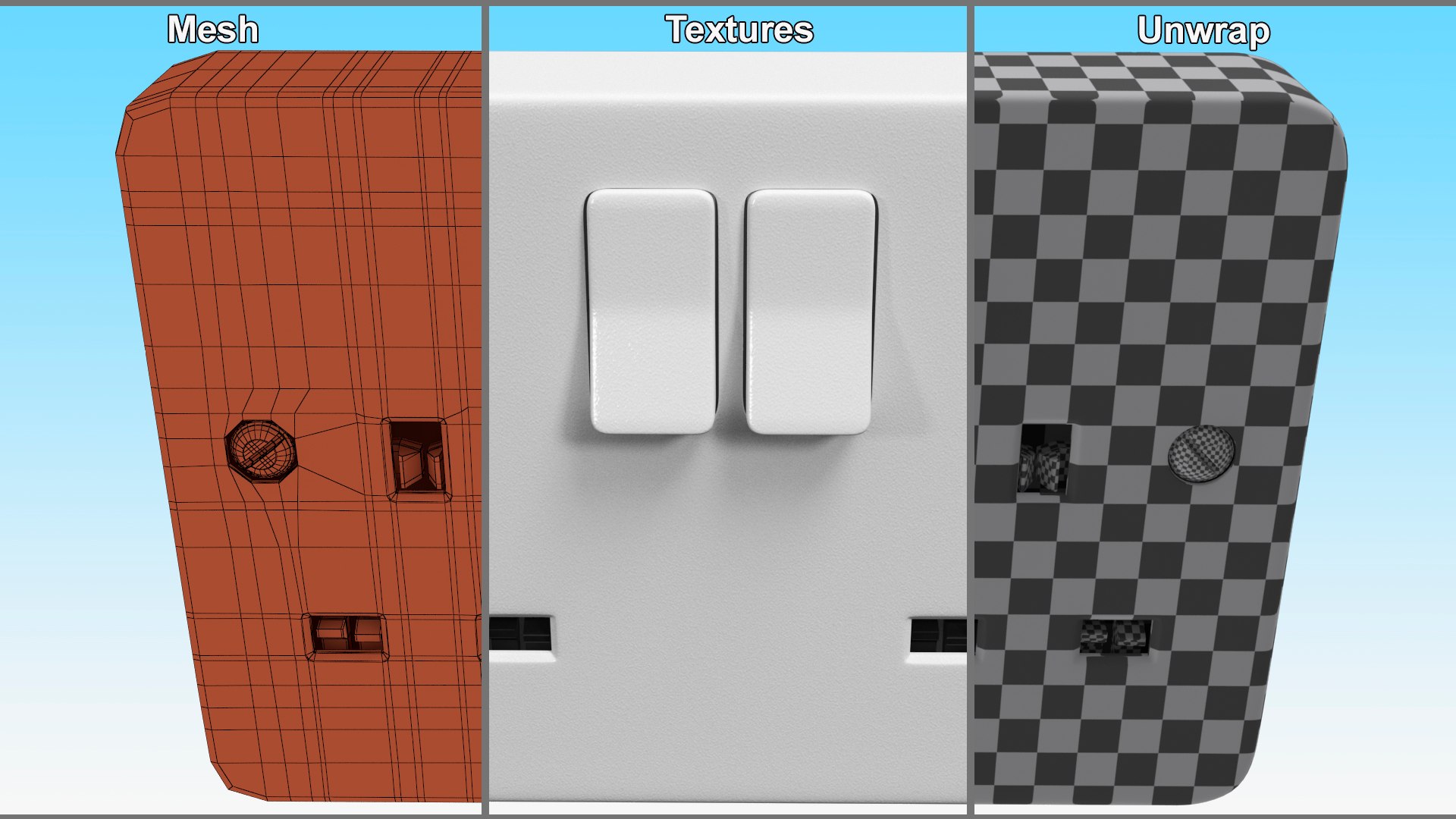 UK Double Socket Switch 3D Model - TurboSquid 2250492
