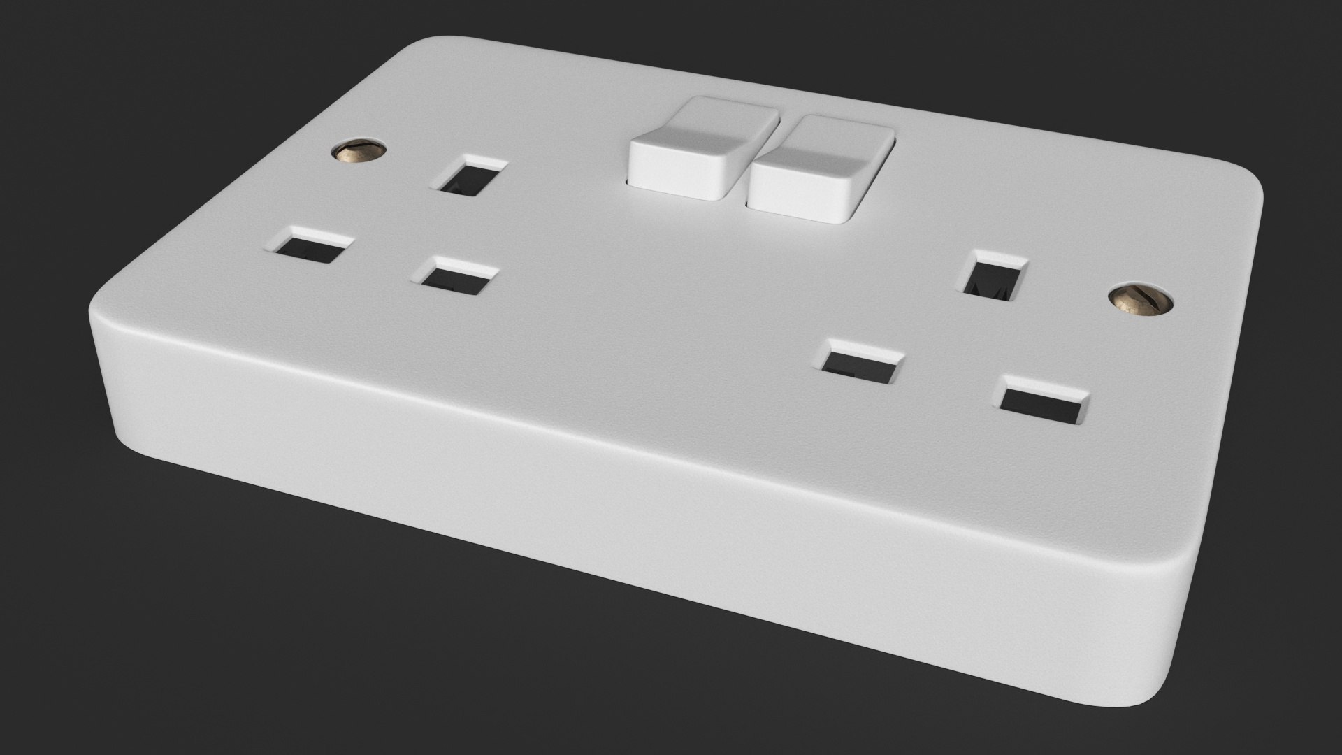UK Double Socket Switch 3D Model - TurboSquid 2250492