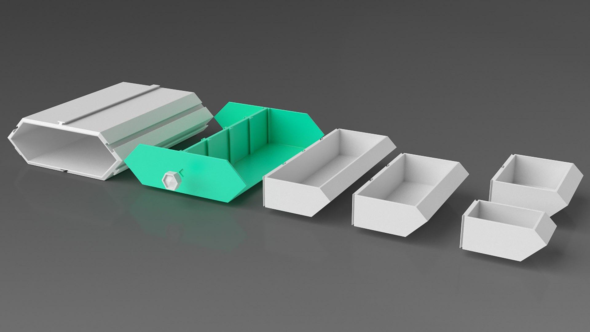 Hexagonal Modular Drawers Print Model - TurboSquid 1720202