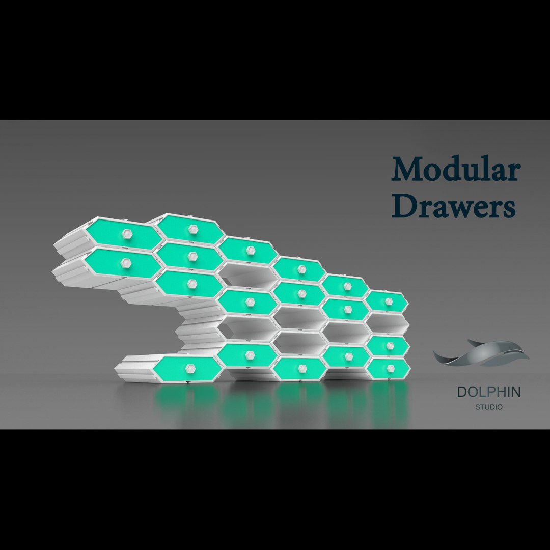 Hexagonal Modular Drawers Print Model - TurboSquid 1720202