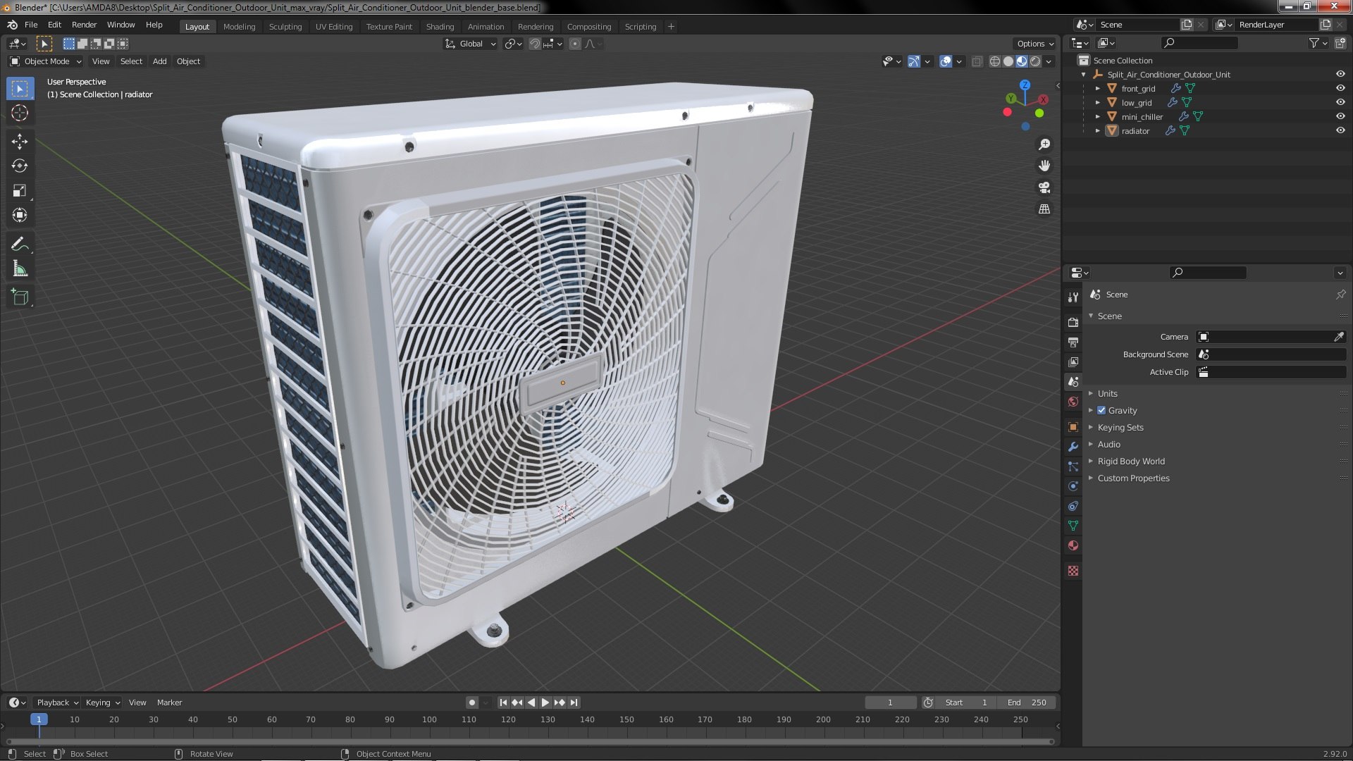 3D Split Air Conditioner Outdoor Unit - TurboSquid 2070786