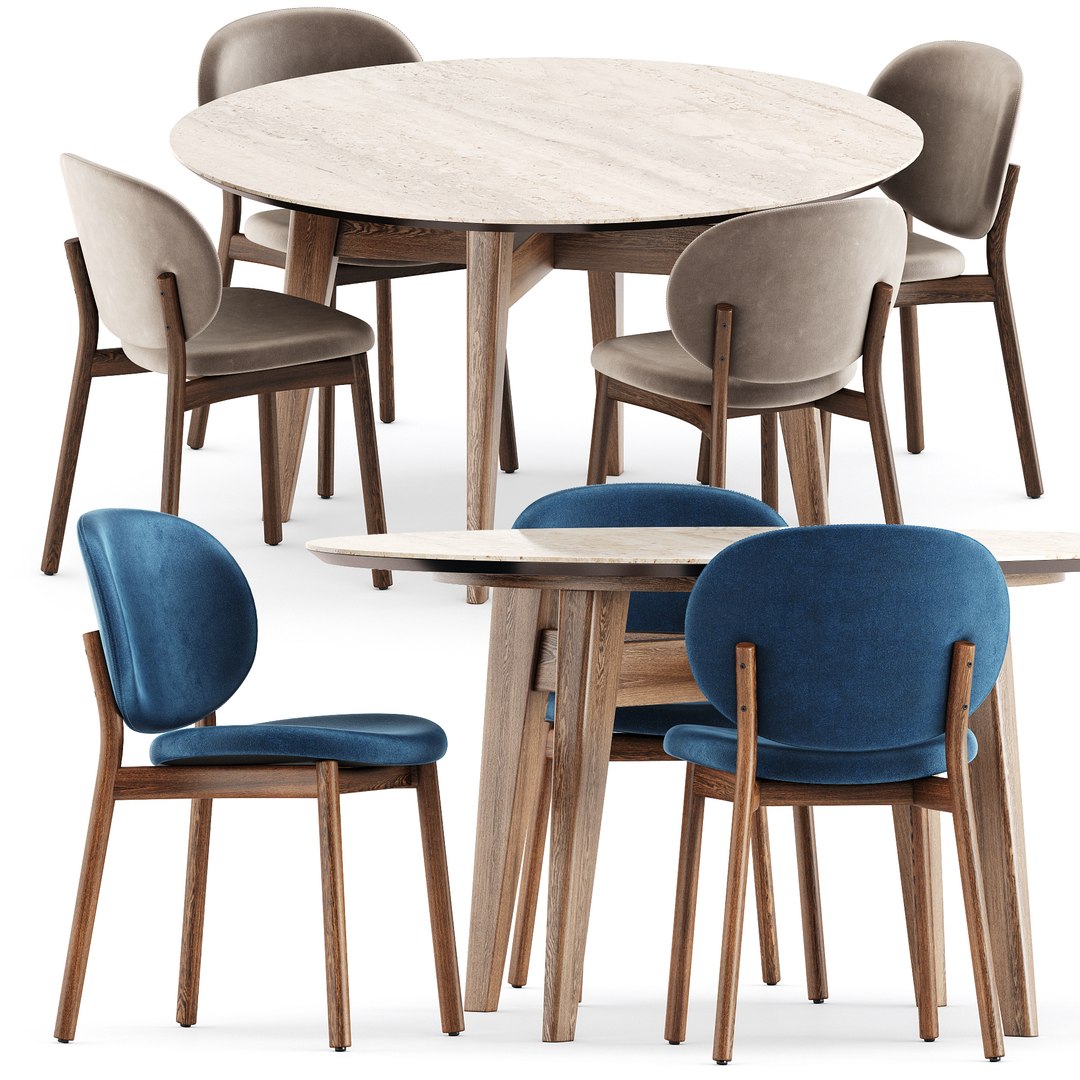 Ines Chairs And Abrey Table 3D Model - TurboSquid 1997364