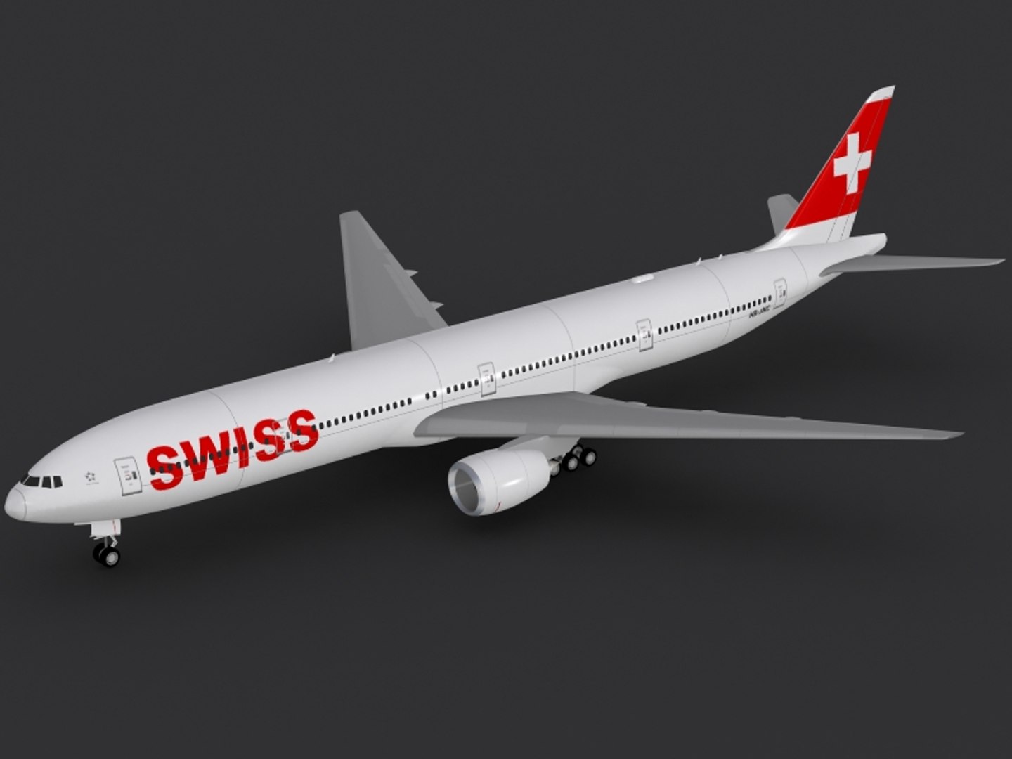3d Boeing 777-300 Er Swiss Model