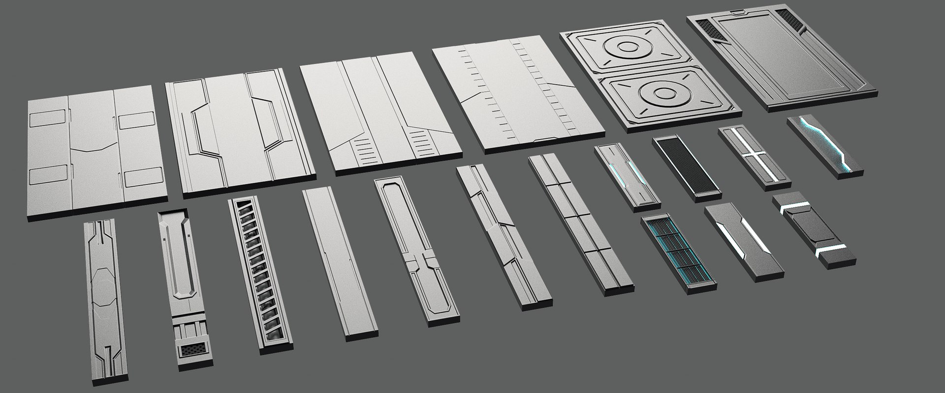 3D 20 Sci-fi Panels - TurboSquid 1462759