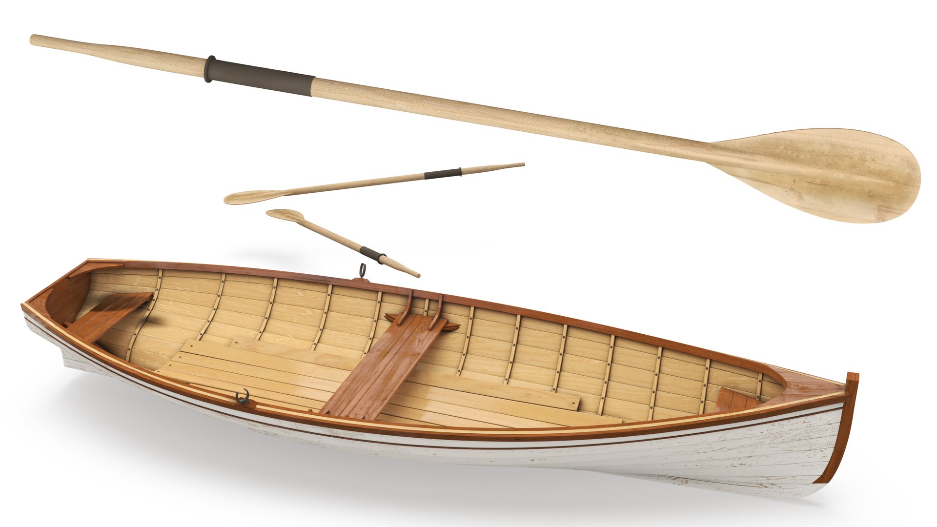 Old Modern Whitehall Row Boat 3D model - TurboSquid 2163510