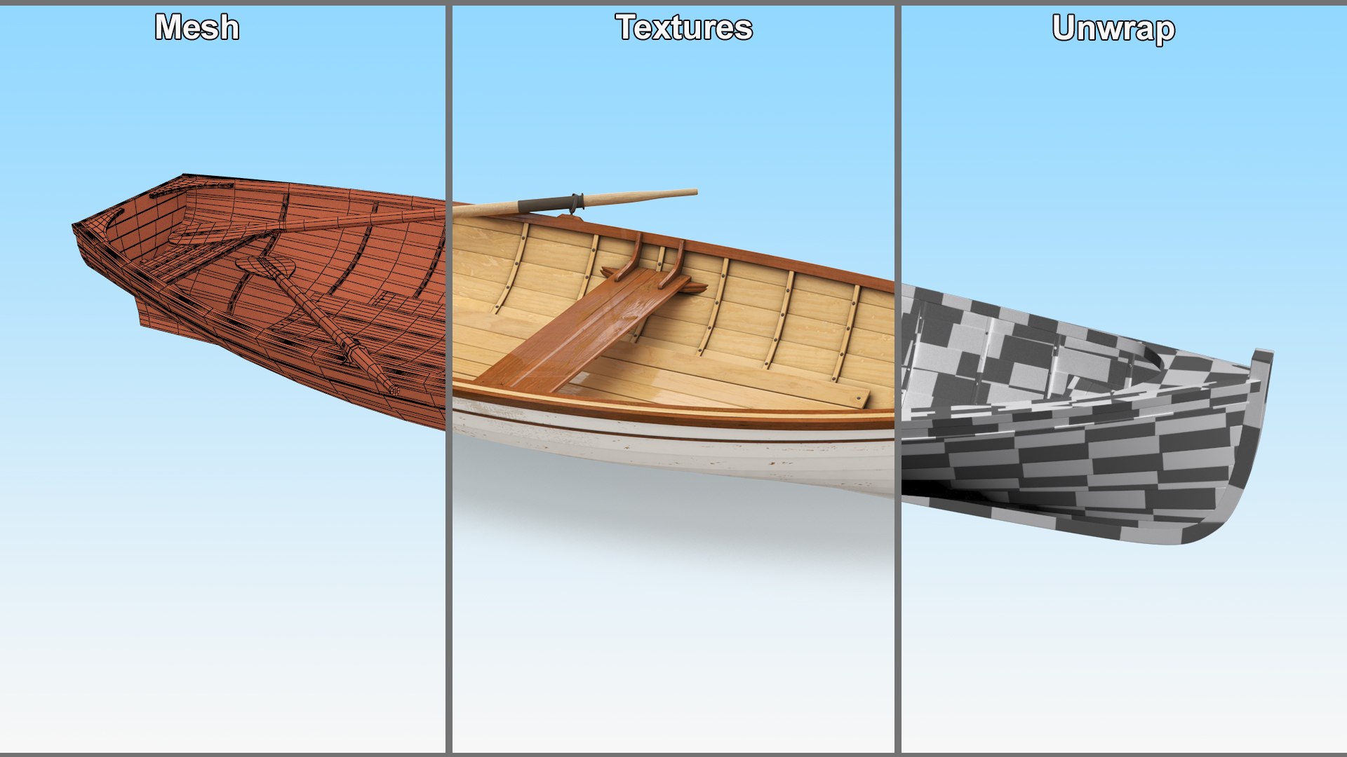 Old Modern Whitehall Row Boat 3D model - TurboSquid 2163510