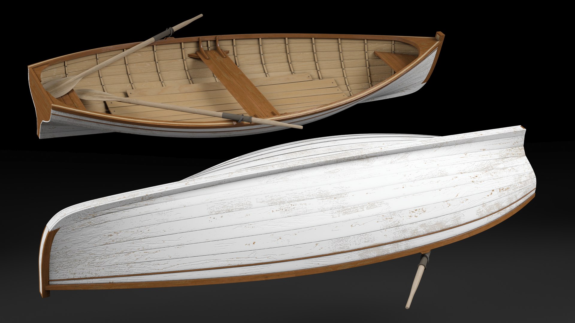 Old Modern Whitehall Row Boat 3D model - TurboSquid 2163510