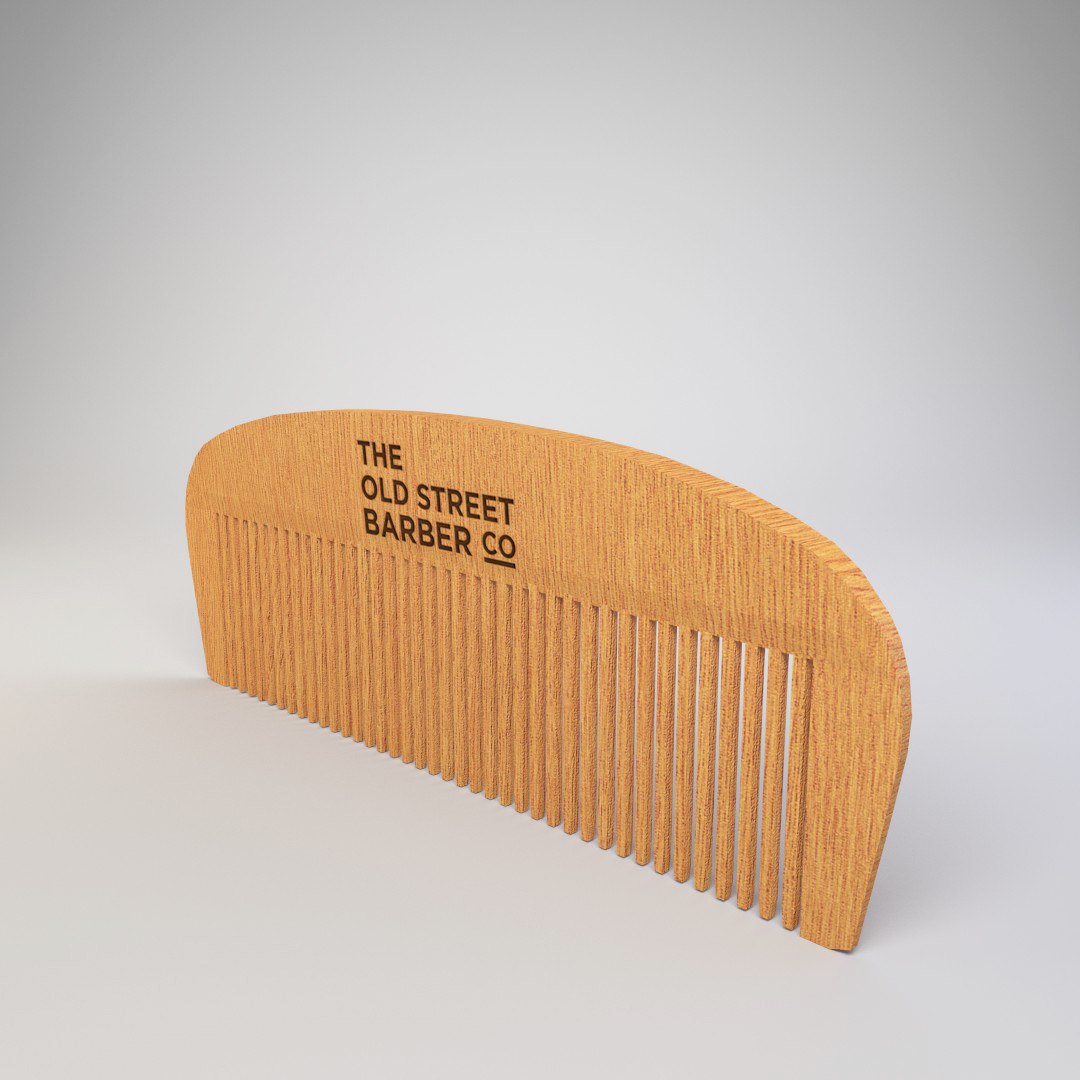 3d model old wooden comb wood