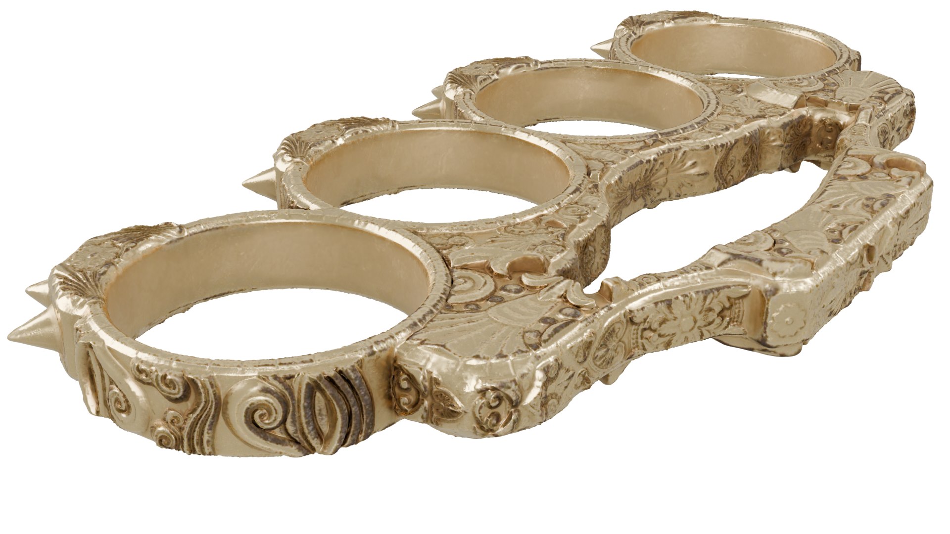 3D Gold Spiked Knuckles Model - TurboSquid 2319749