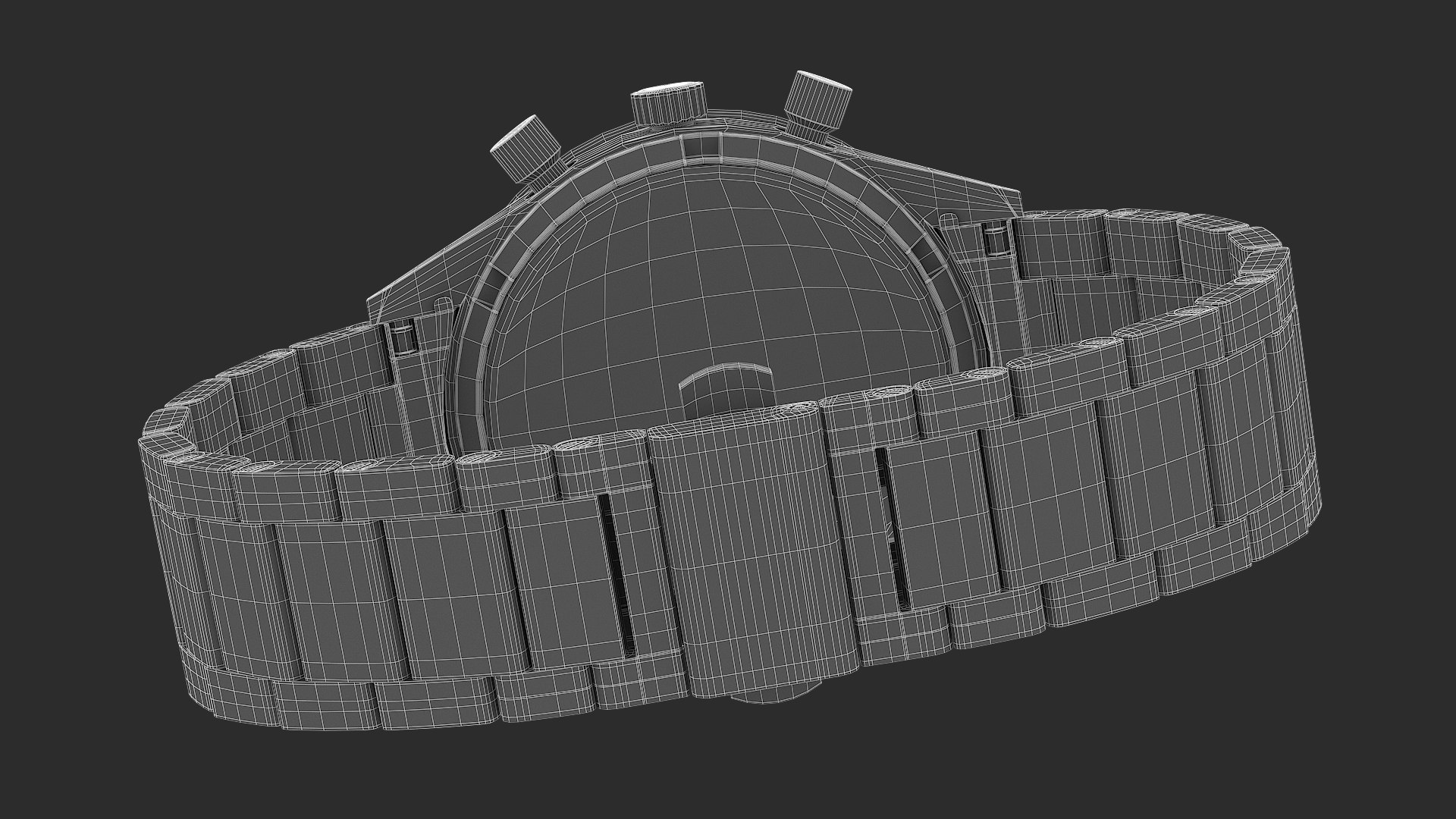 Chronometer Watch Steel Bracelet White Dial 3D Model - TurboSquid 2067372