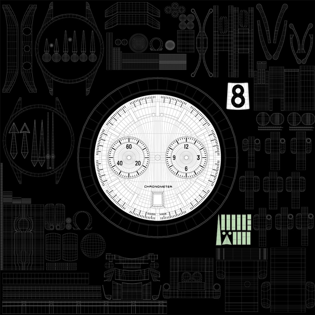 Chronometer Watch Steel Bracelet White Dial 3D model - TurboSquid 2067372