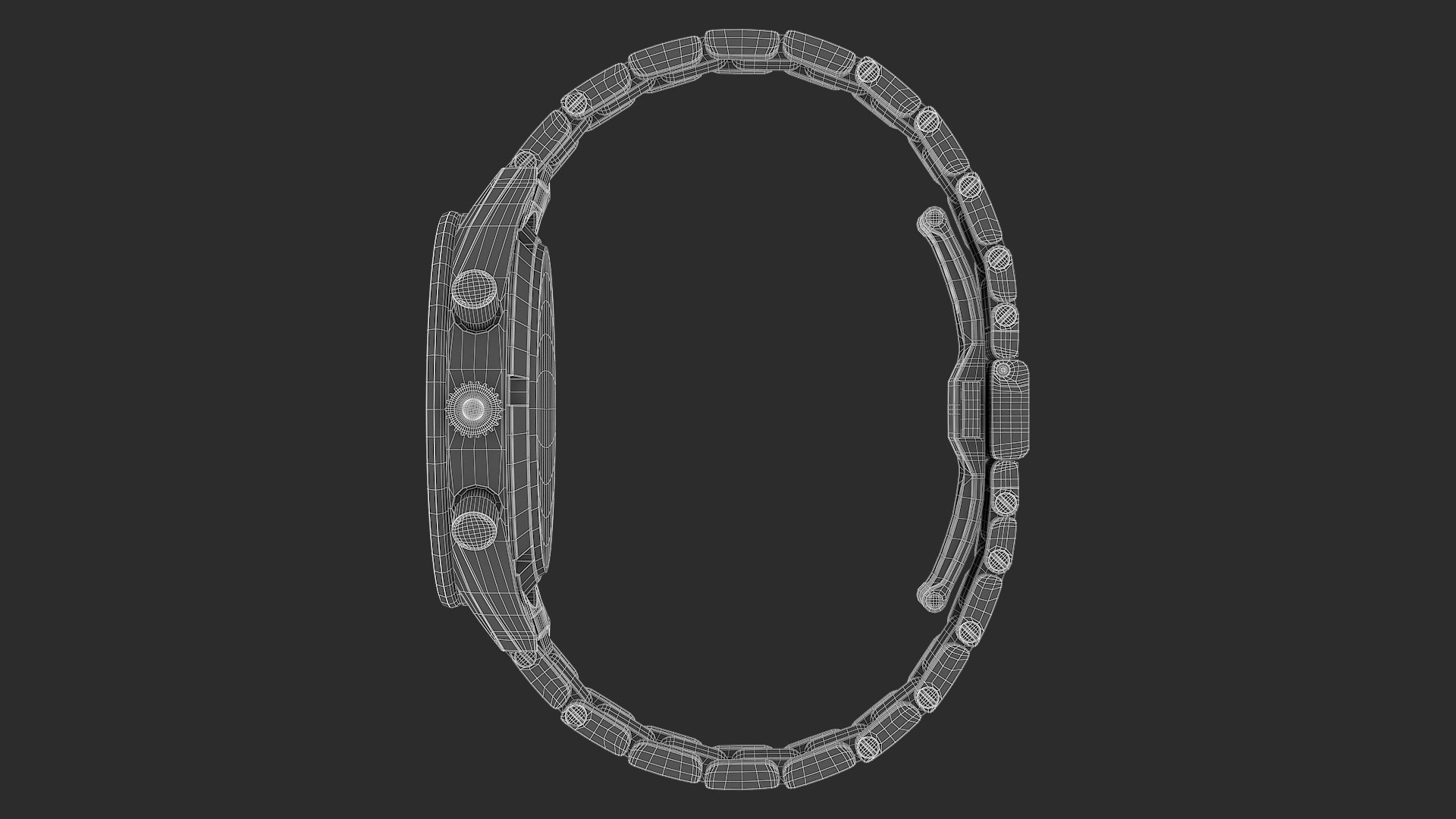 Chronometer Watch Steel Bracelet White Dial 3D Model - TurboSquid 2067372